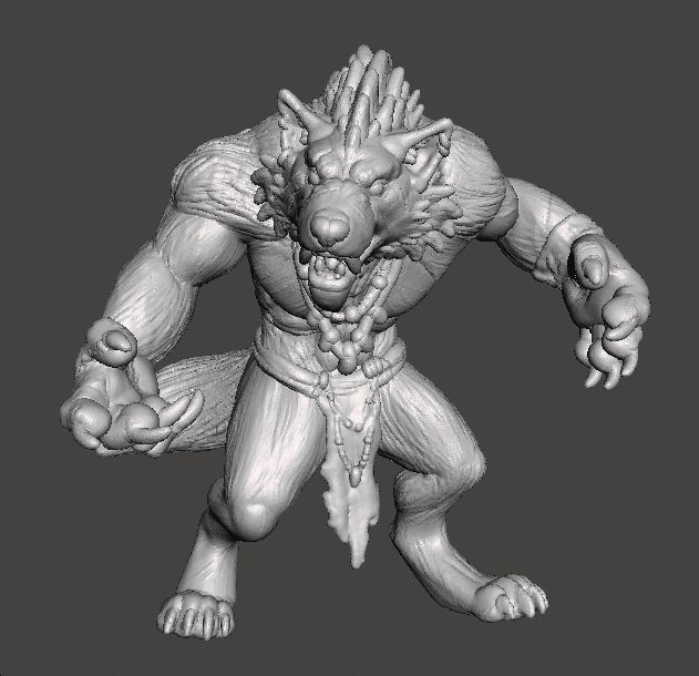 WEREWOLF MINIATURE MODEL FOR FANTASY OR HORROR GAMES RPG DND 3D model ...