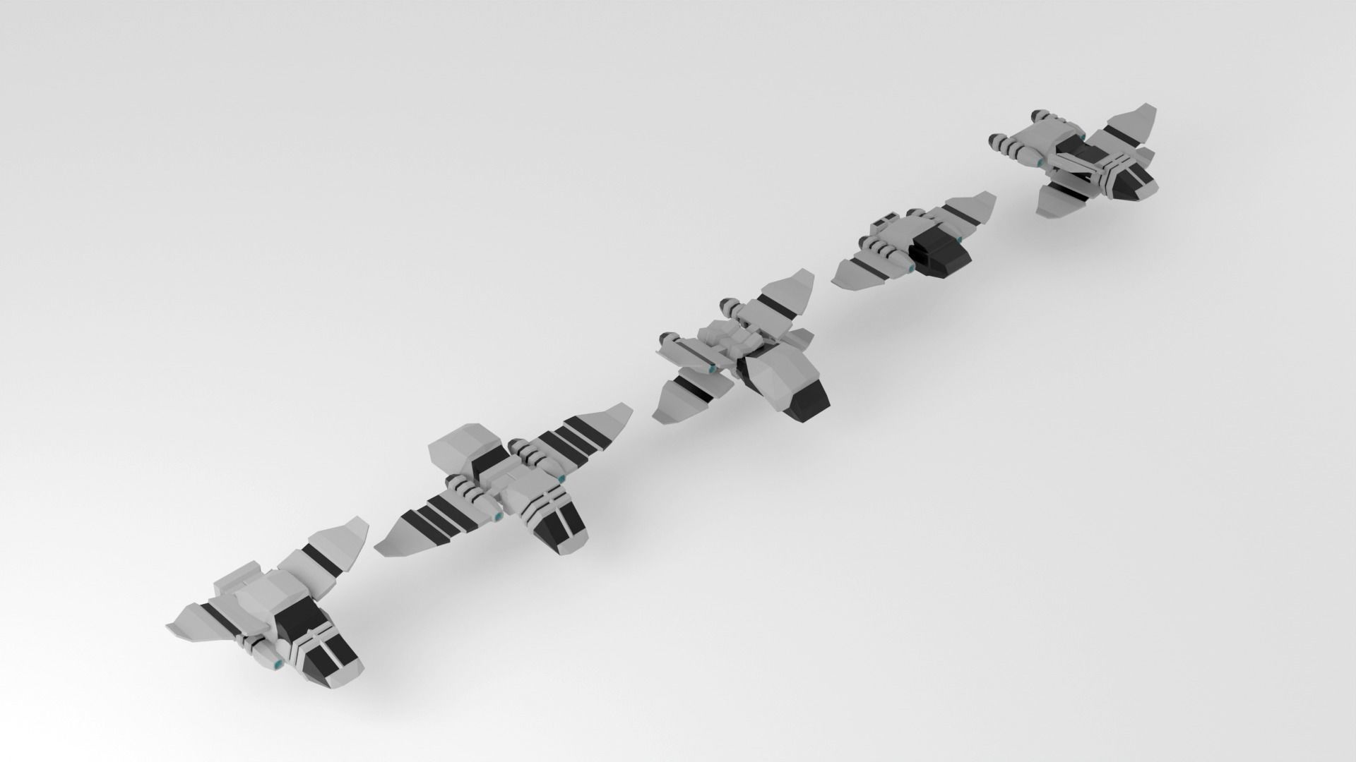 3D model Spaceships 3d model set VR / AR / low-poly | CGTrader