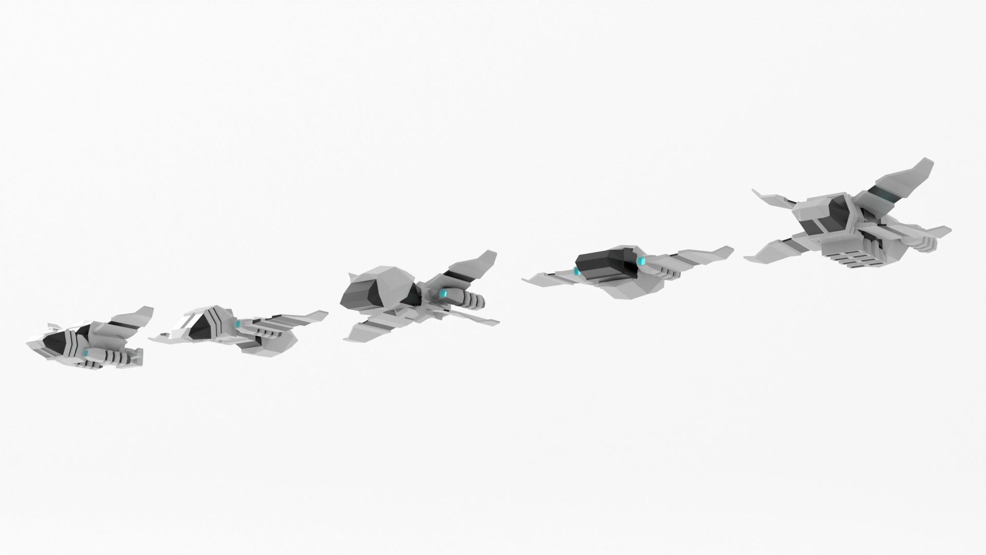 3D model Spaceships 3d model set VR / AR / low-poly | CGTrader