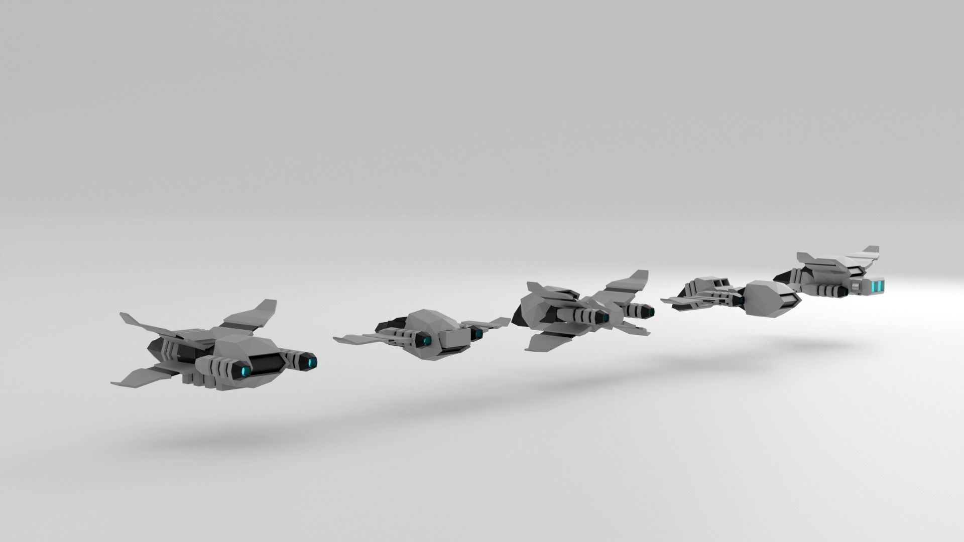 3D model Spaceships 3d model set VR / AR / low-poly | CGTrader