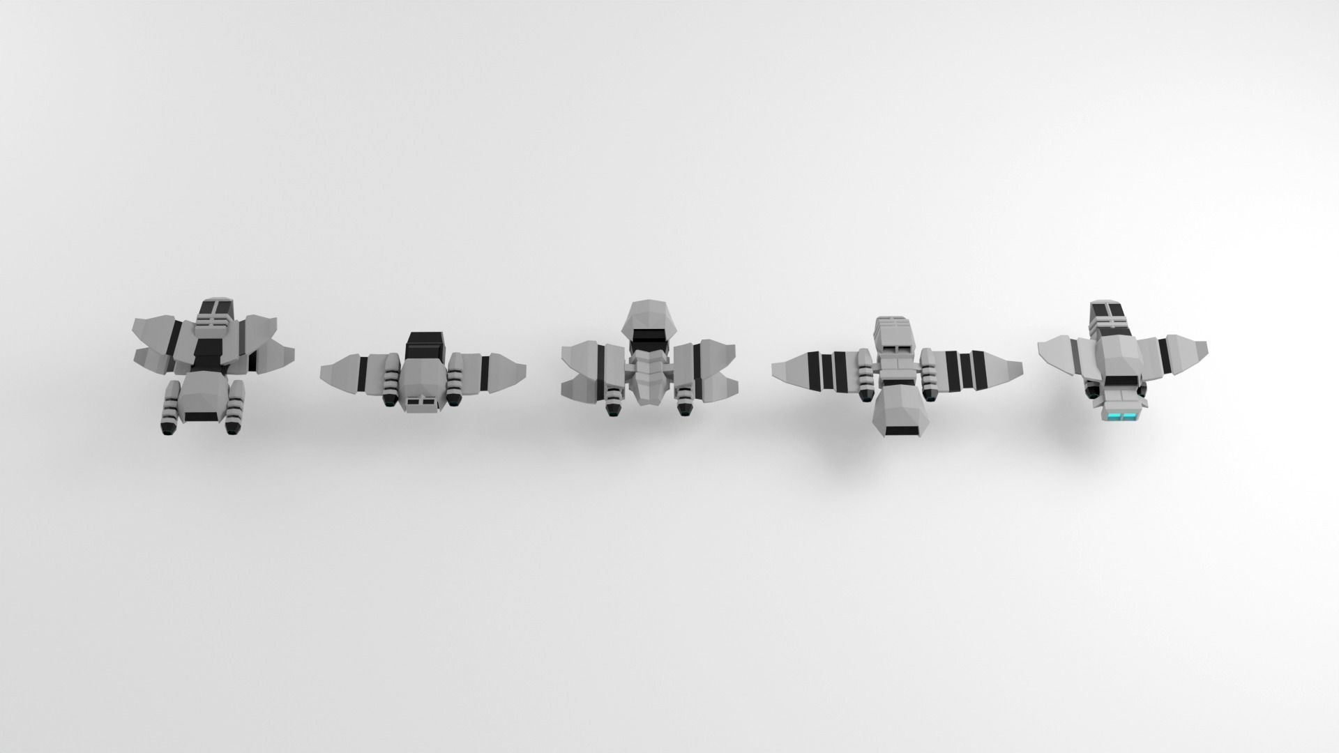 3D model Spaceships 3d model set VR / AR / low-poly | CGTrader