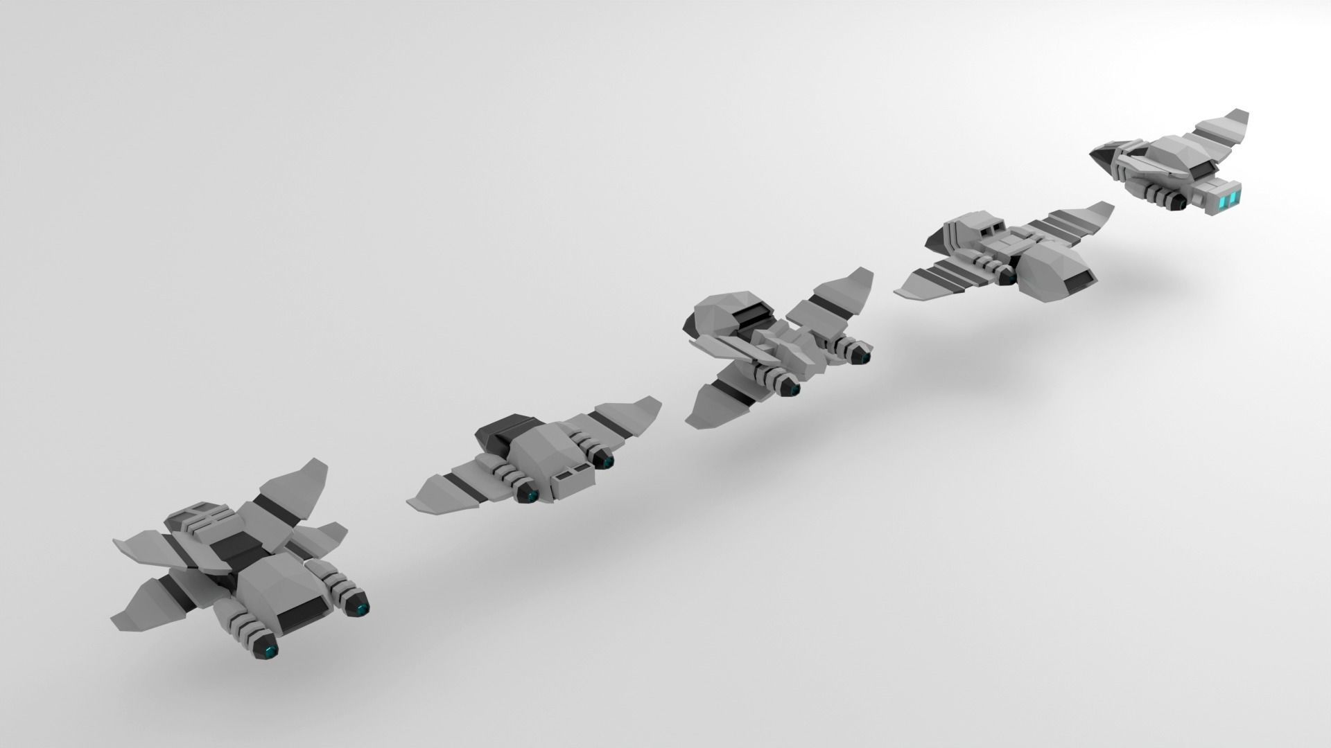 3D model Spaceships 3d model set VR / AR / low-poly | CGTrader