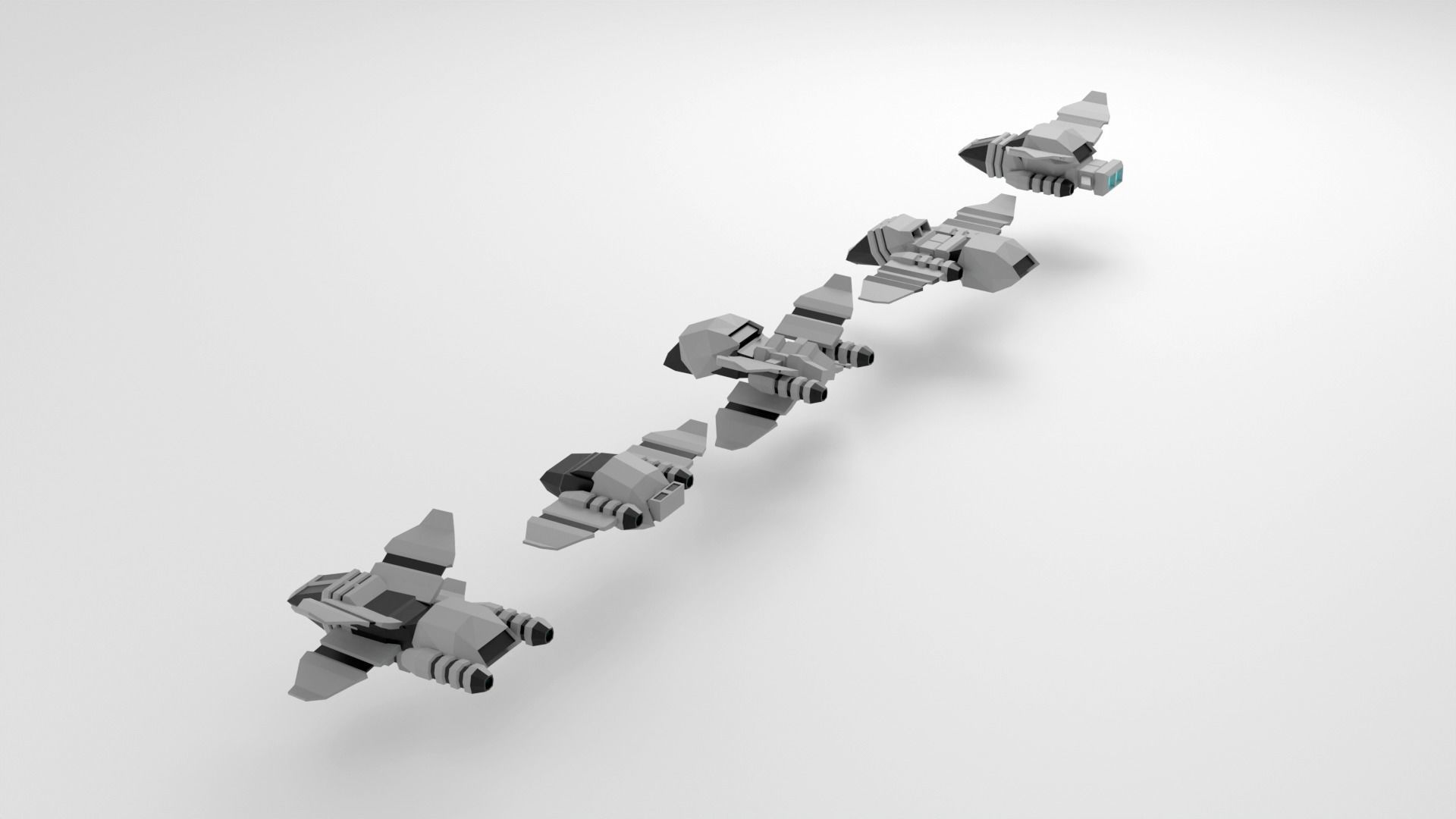 3D model Spaceships 3d model set VR / AR / low-poly | CGTrader