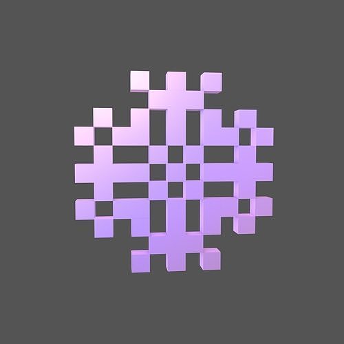 3D model Pixel Snowflake v2 006 VR / AR / low-poly | CGTrader