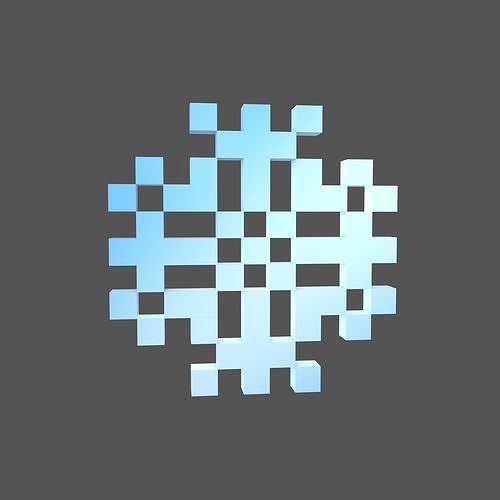 3D model Pixel Snowflake v2 007 VR / AR / low-poly | CGTrader
