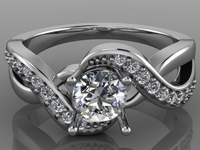 Diamond Engagement Ring 3dm stl obj mtl 3D model 3D printable | CGTrader