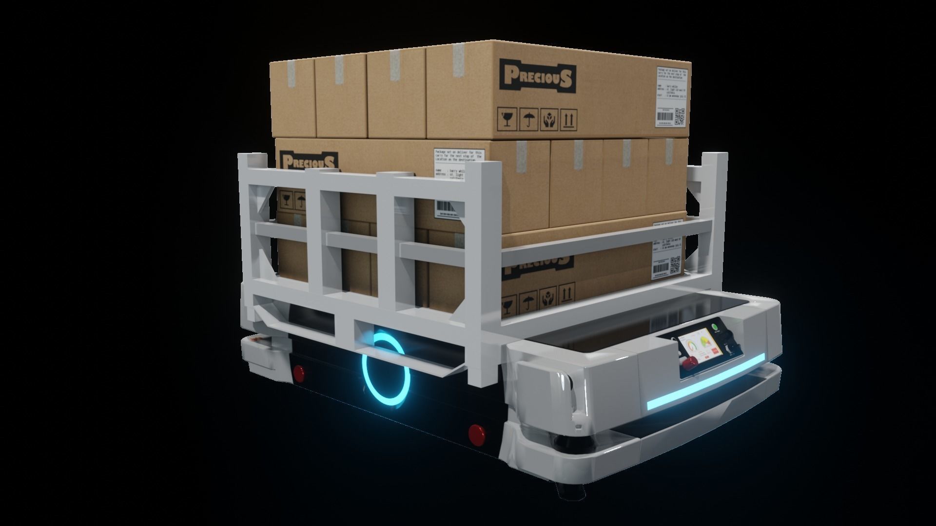 Industrial 3D AGV Trolley - Omron free VR / AR / low-poly 3D model ...