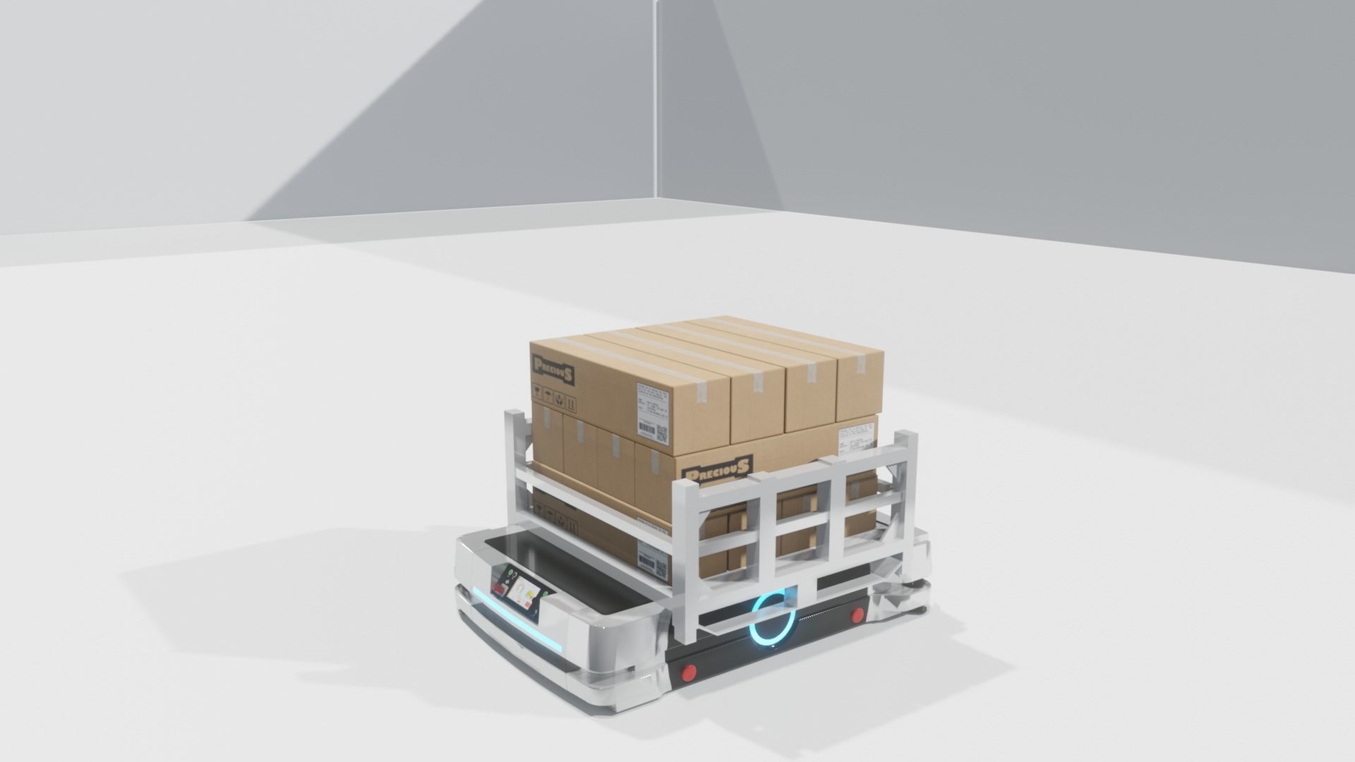 Industrial 3D AGV Trolley - Omron free VR / AR / low-poly 3D model ...
