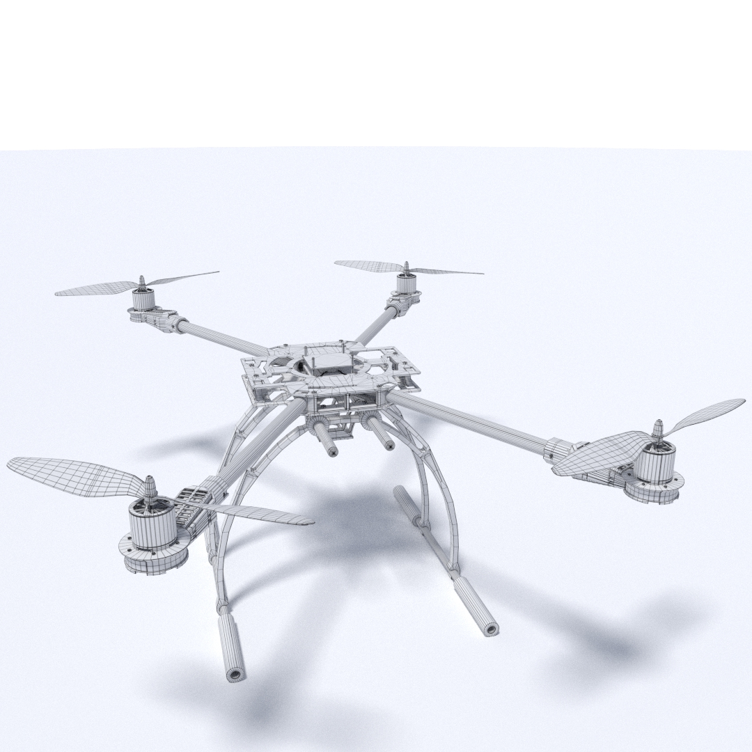 quadcopter 3D Model .obj .fbx .dxf .stl .blend - CGTrader.com