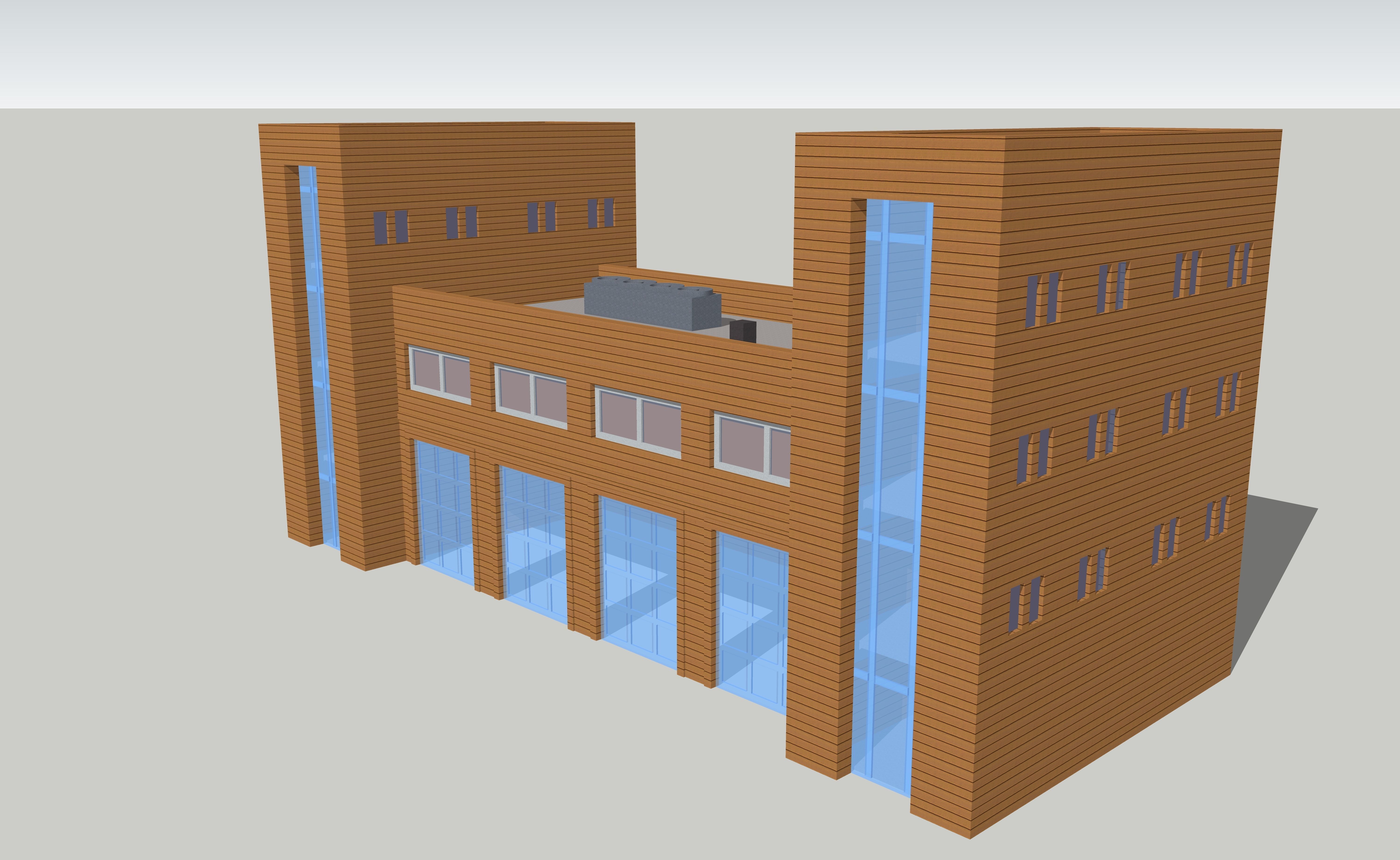 3D model Fire Police Headquarter with 4 Bay Garage by Outland Models VR ...