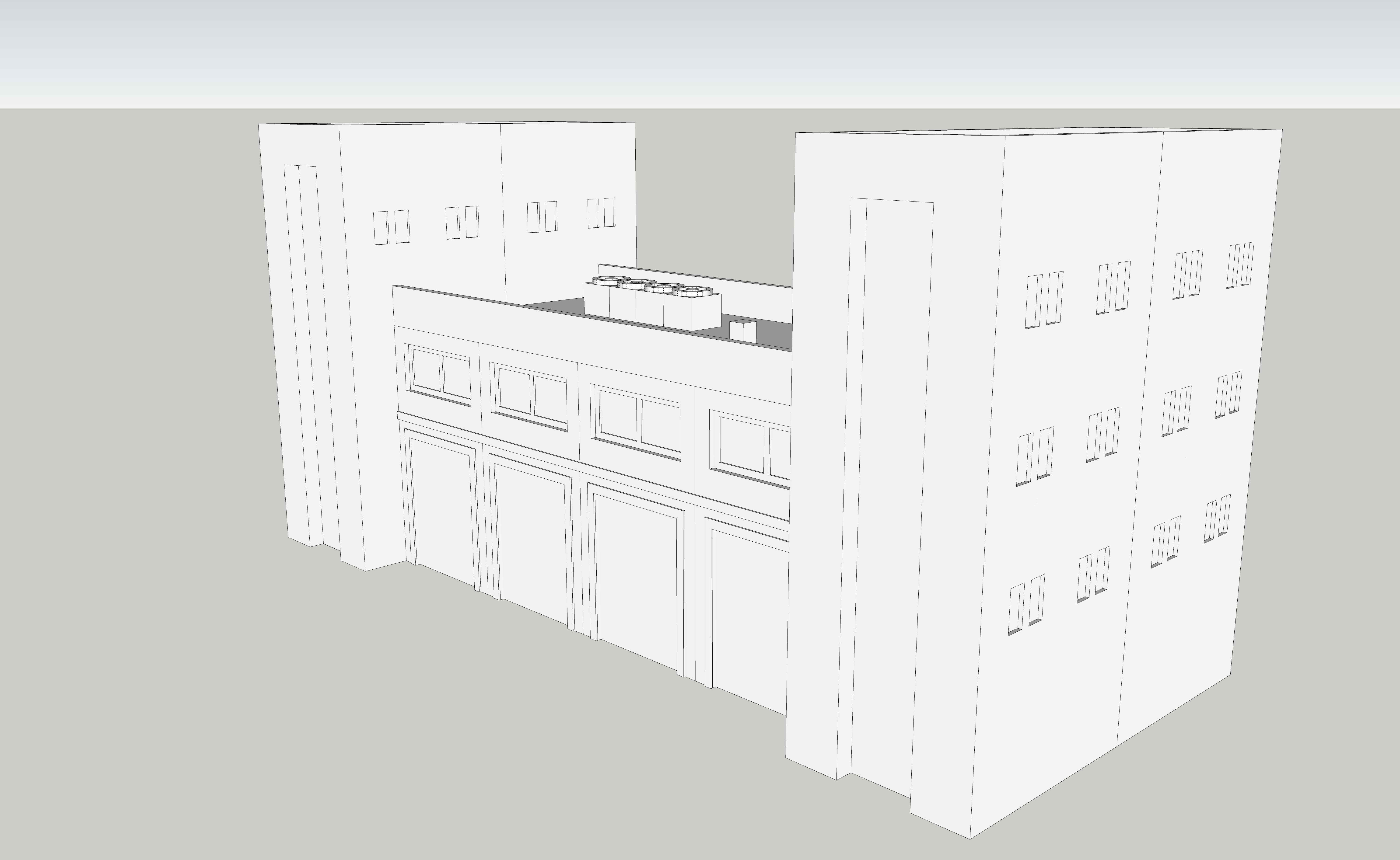 3D model Fire Police Headquarter with 4 Bay Garage by Outland Models VR ...