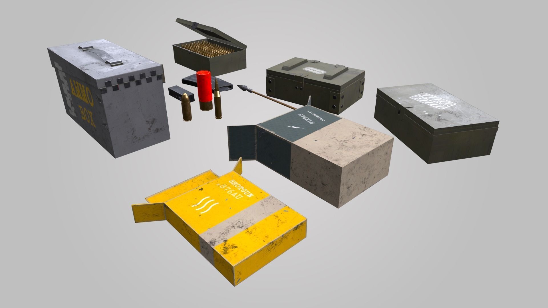 FPS Ammo With Boxes Pack 3D model | CGTrader