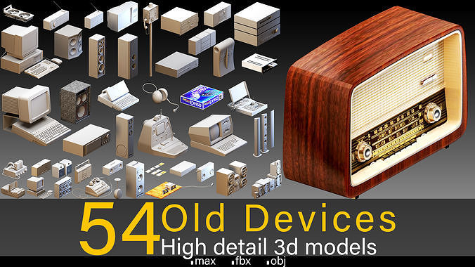 3D model 54 Old Devices- High detail 3d models VR / AR / low-poly ...