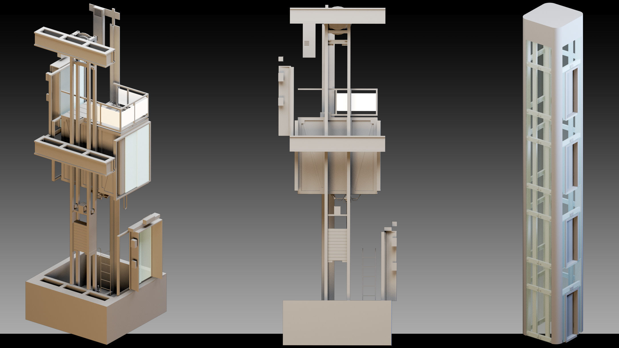 3D model 30 Elevators and Escalators- High detail 3d models VR / AR ...