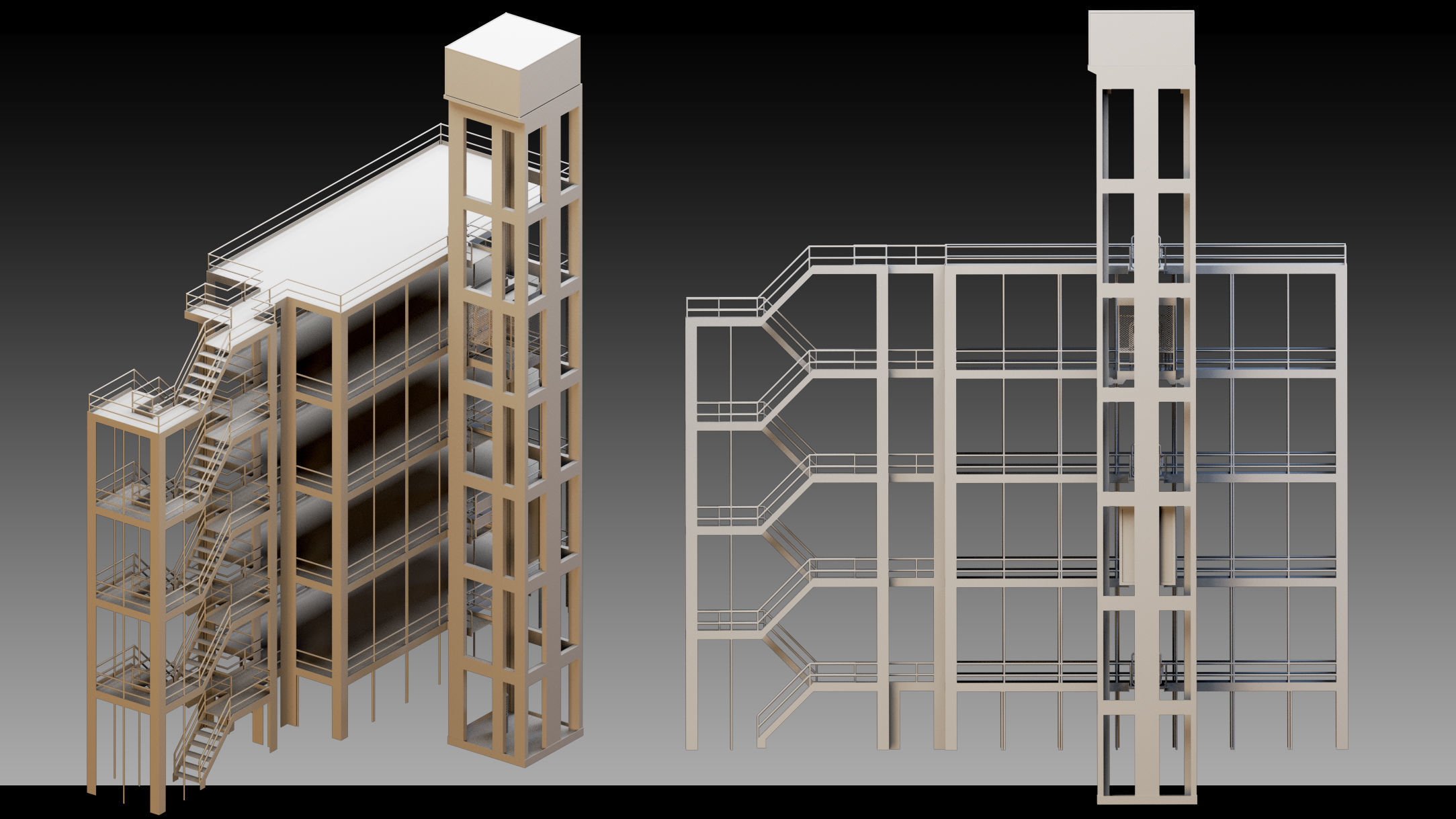 3D model 30 Elevators and Escalators- High detail 3d models VR / AR ...