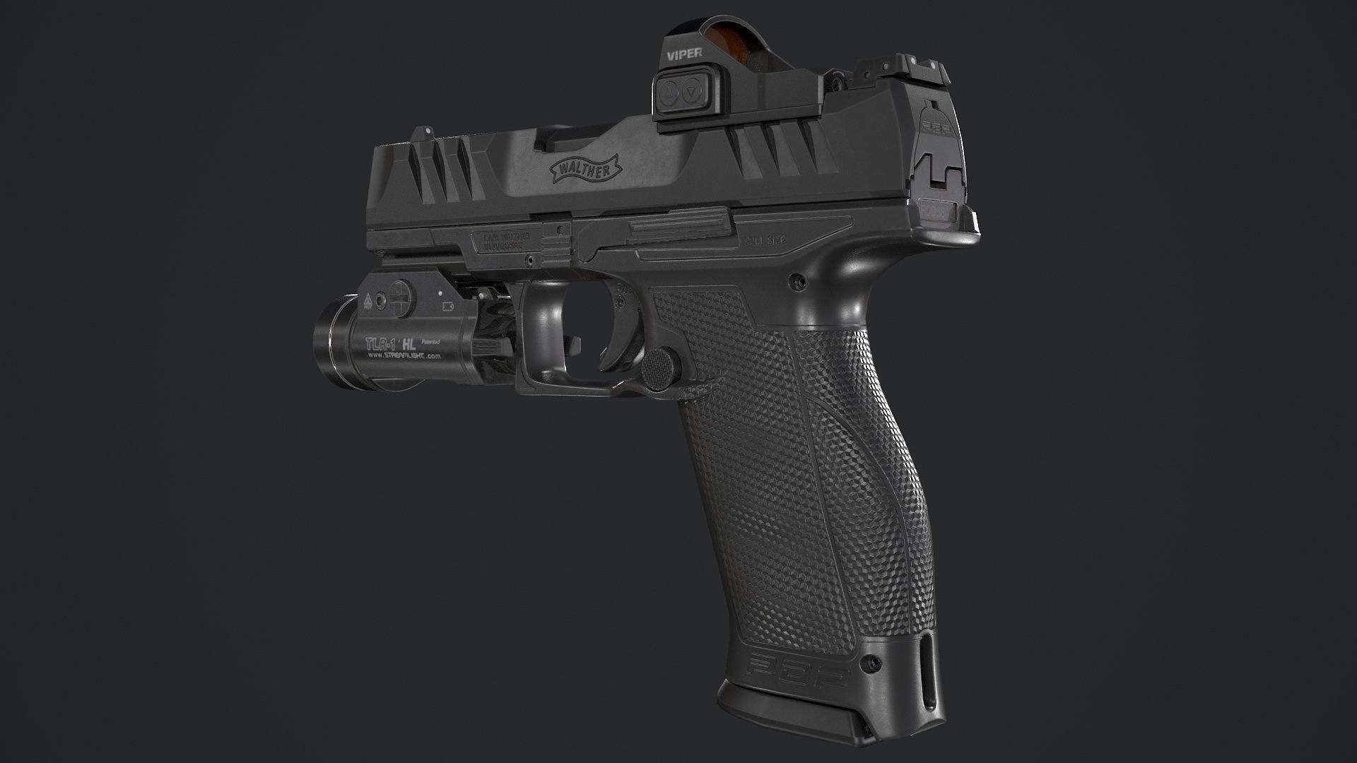 3D model Walther PDP Fullsize with attachments VR / AR / low-poly ...