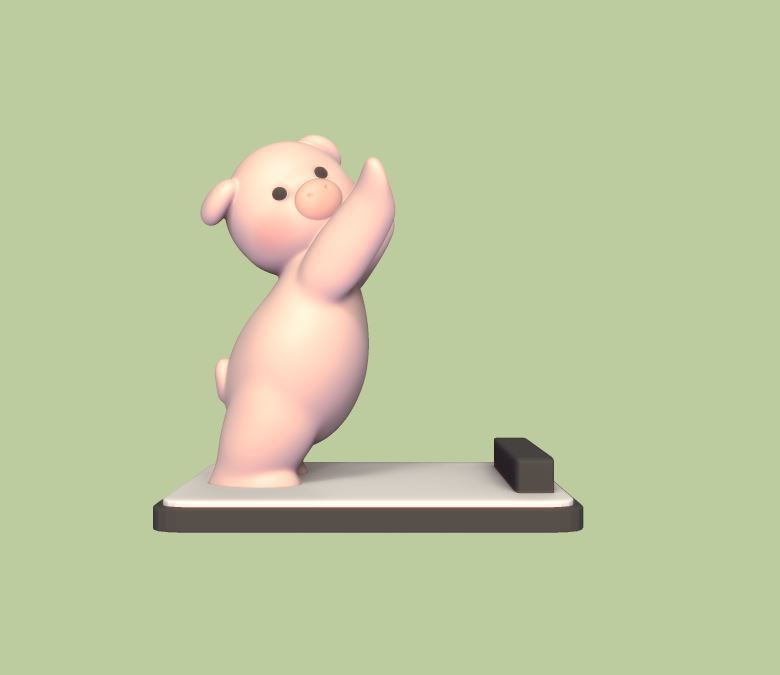 Pig Phone Holder 3D model 3D printable | CGTrader