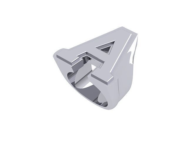 A Letter Men Ring 3D model 3D printable | CGTrader