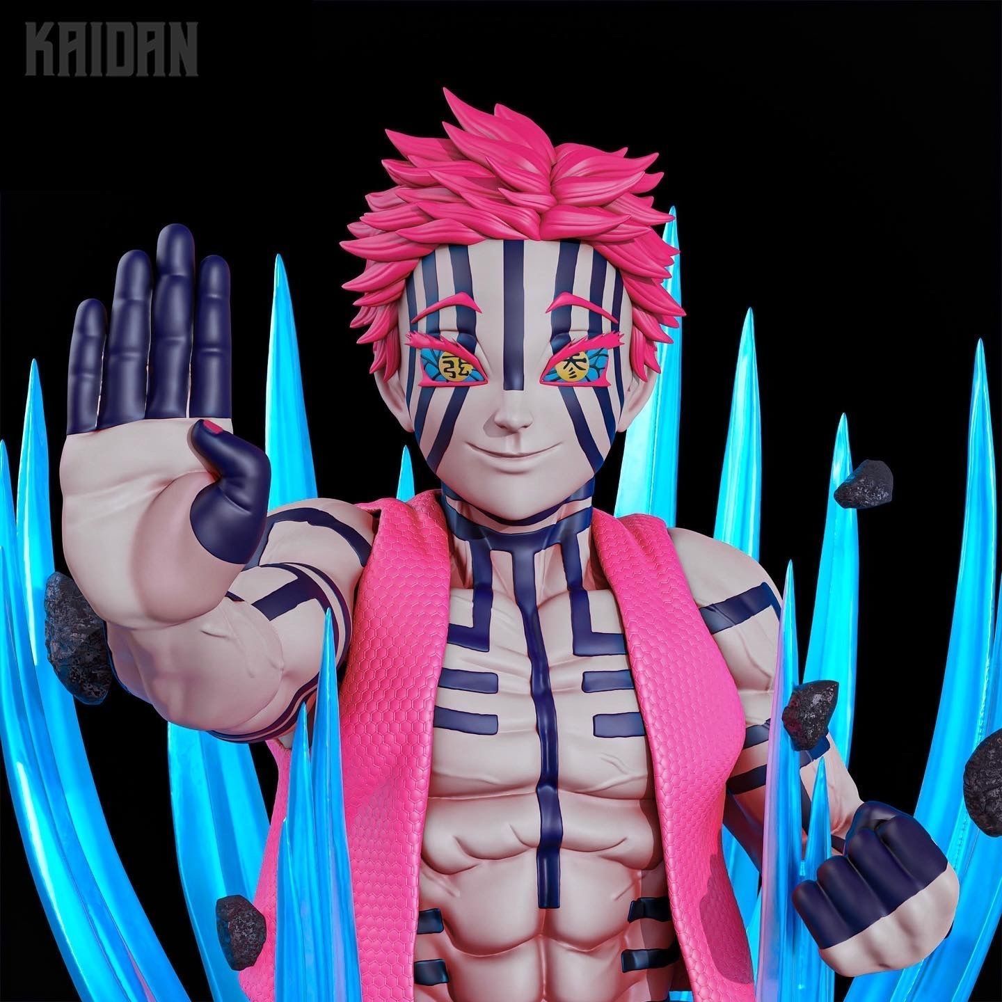 Akaza Bust from anime DEMON SLAYER - STL ready for 3D printing 3D model ...