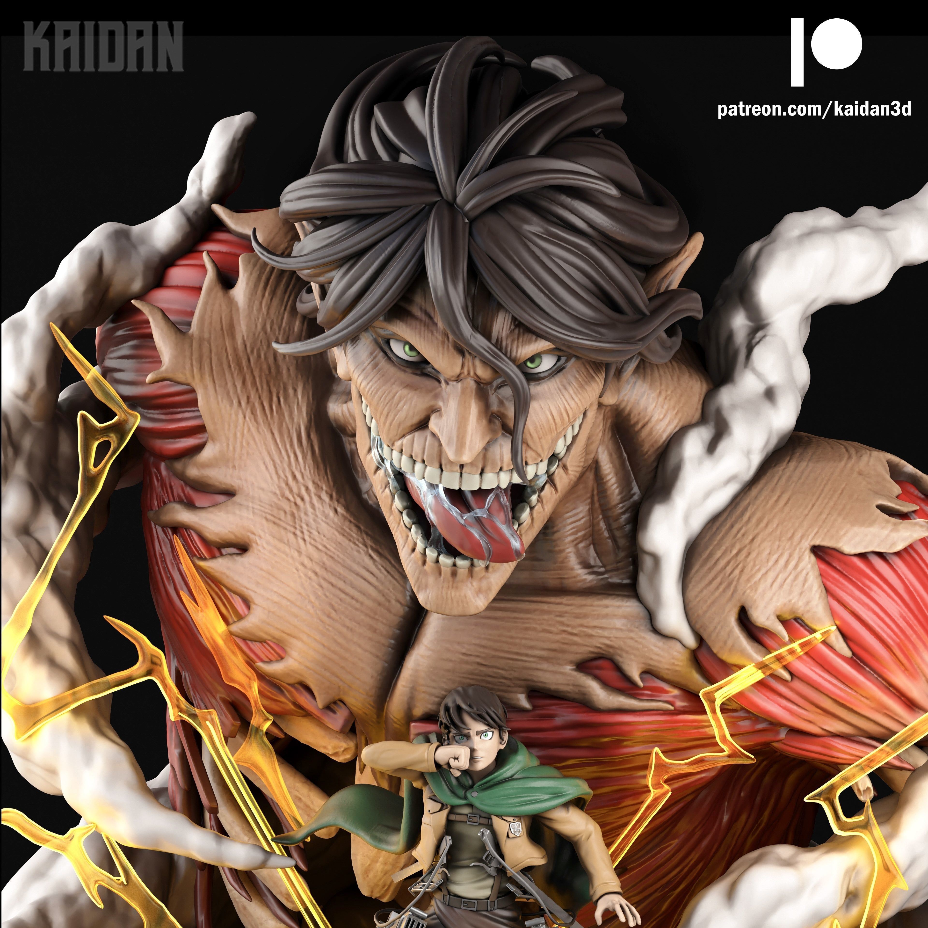 Attack Titan and Eren - STL ready for 3D printing 3D model 3D printable ...