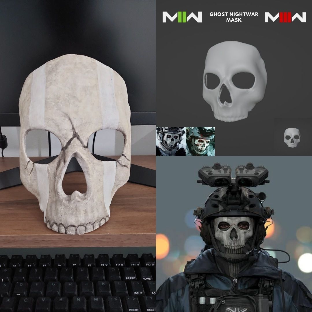 MW2 MW3 GHOST NIGHTWAR MASK COSPLAY 3D MODEL 3D model 3D printable ...