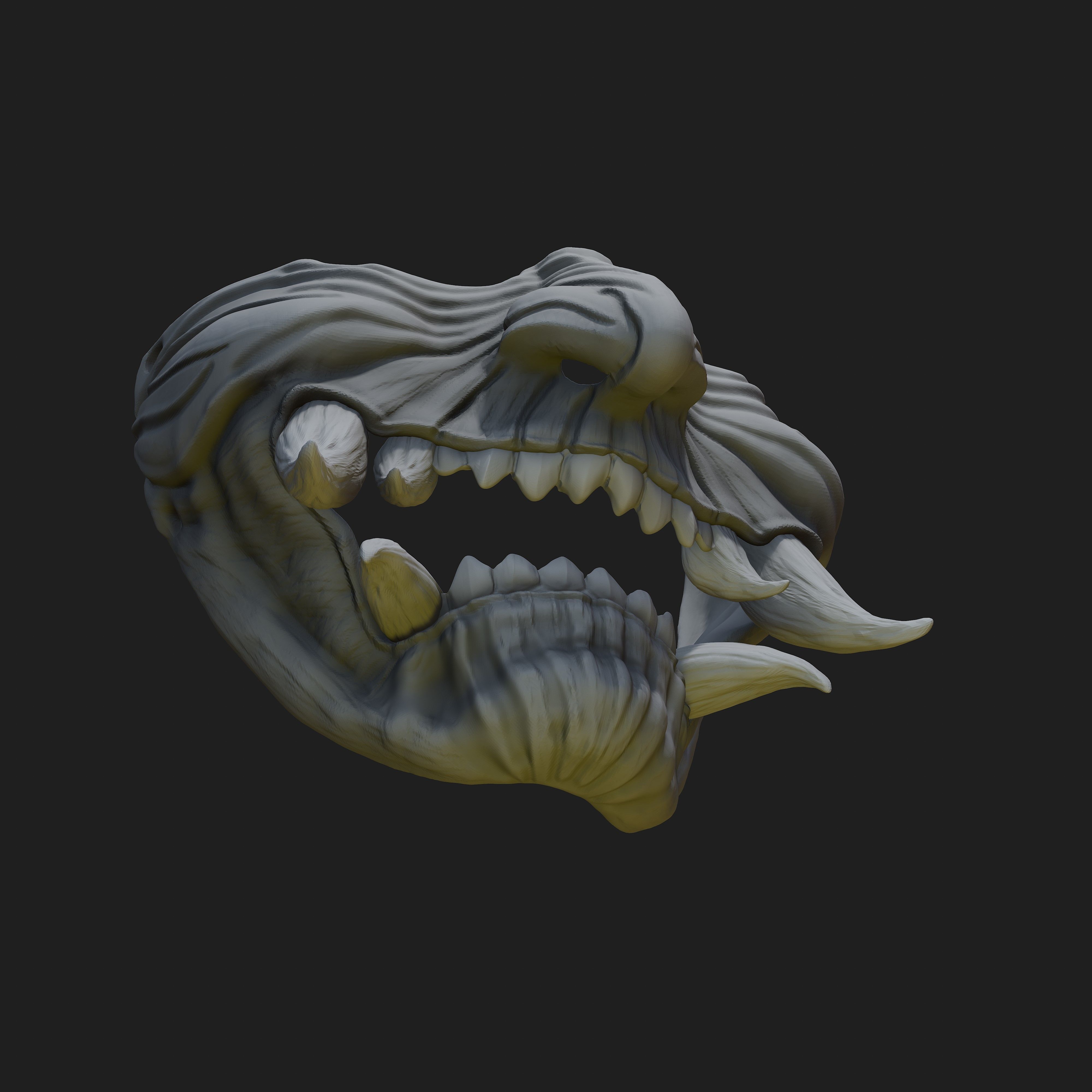 Oni Mask 7 Half Face 2nd 3D model 3D printable | CGTrader