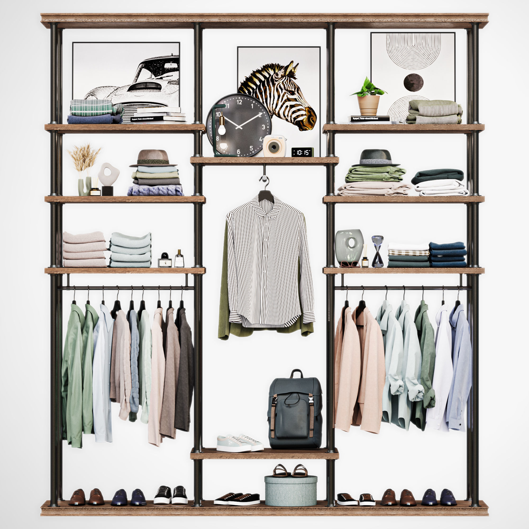 Wardrobe clothing store rack 3D model | CGTrader