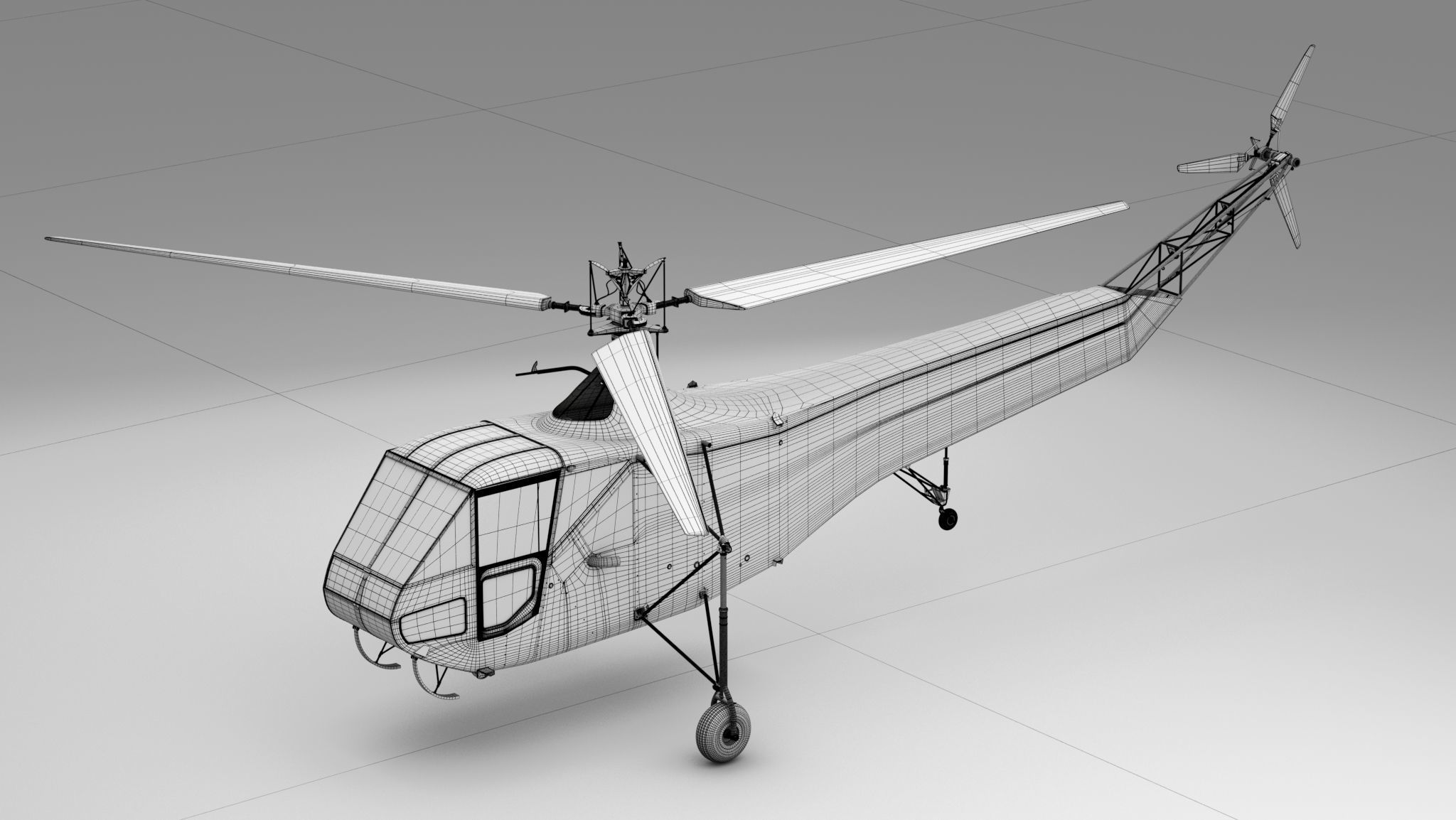 Sikorsky R4 helicopter 3D model | CGTrader