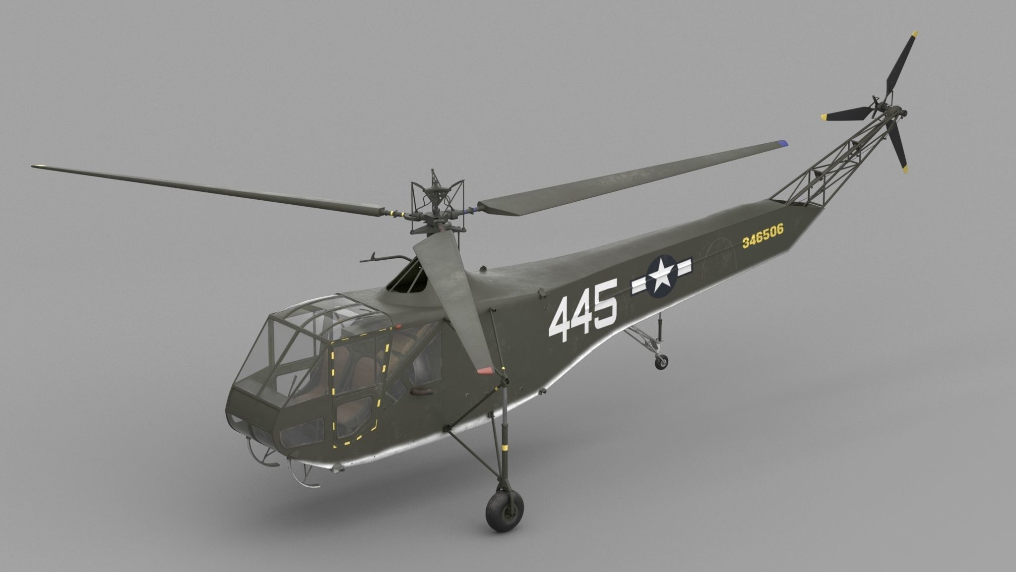 Sikorsky R4 helicopter 3D model | CGTrader