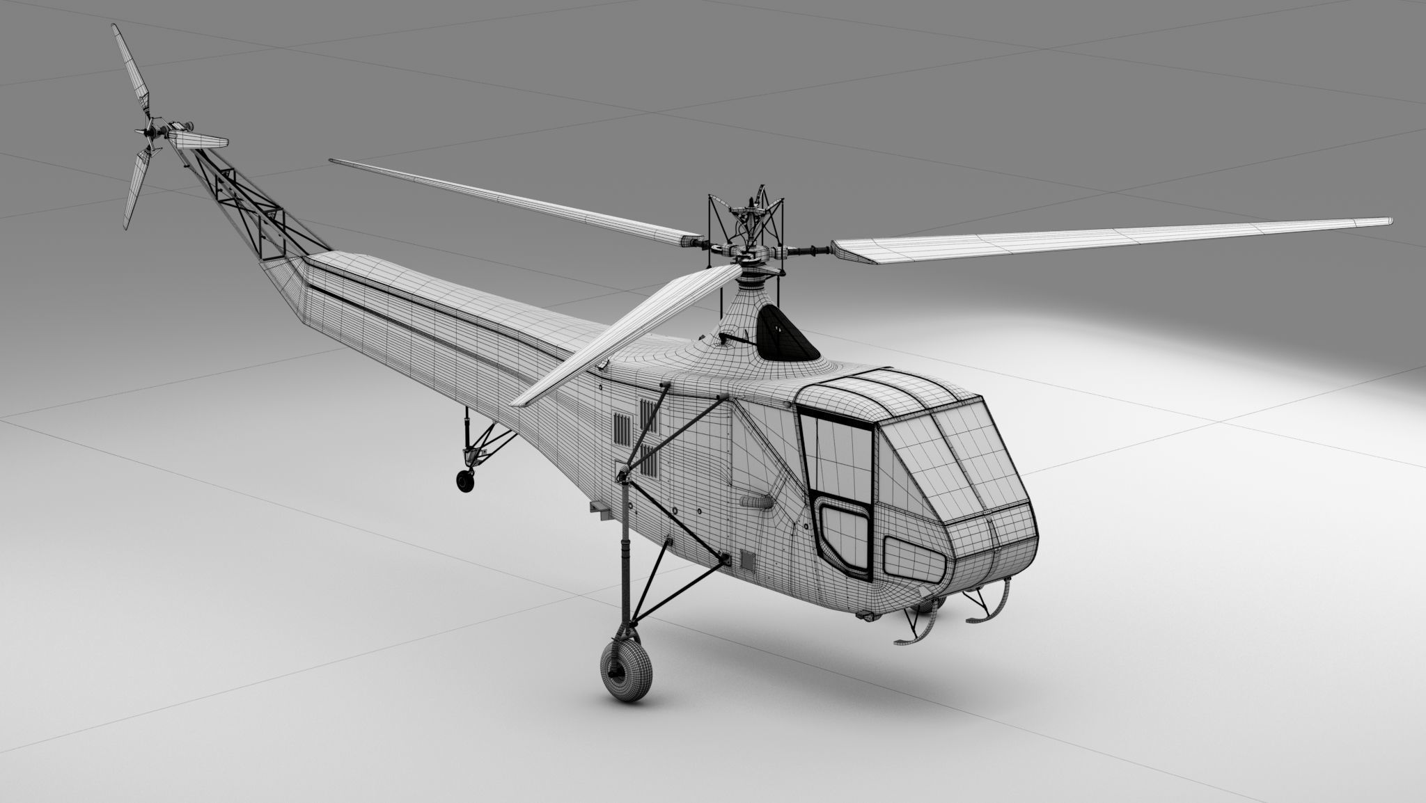 Sikorsky R4 helicopter 3D model | CGTrader
