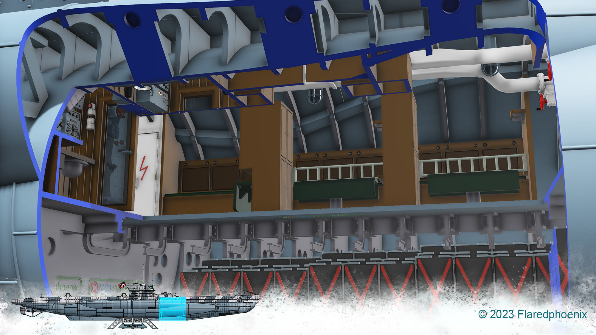 U-Boot Typ VII-C Interior 3D model 3D printable | CGTrader