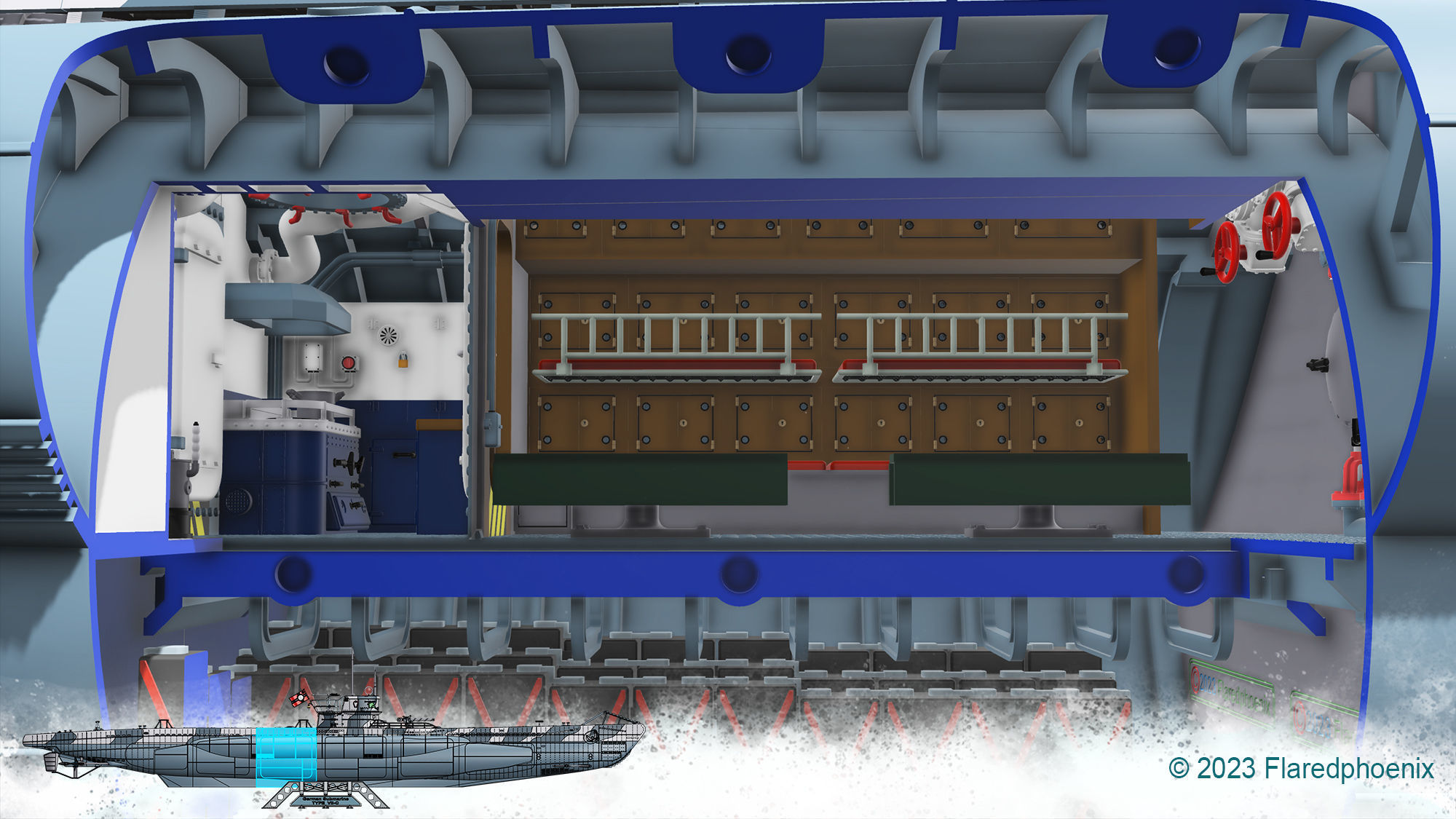 U-Boot Typ VII-C Interior 3D model 3D printable | CGTrader