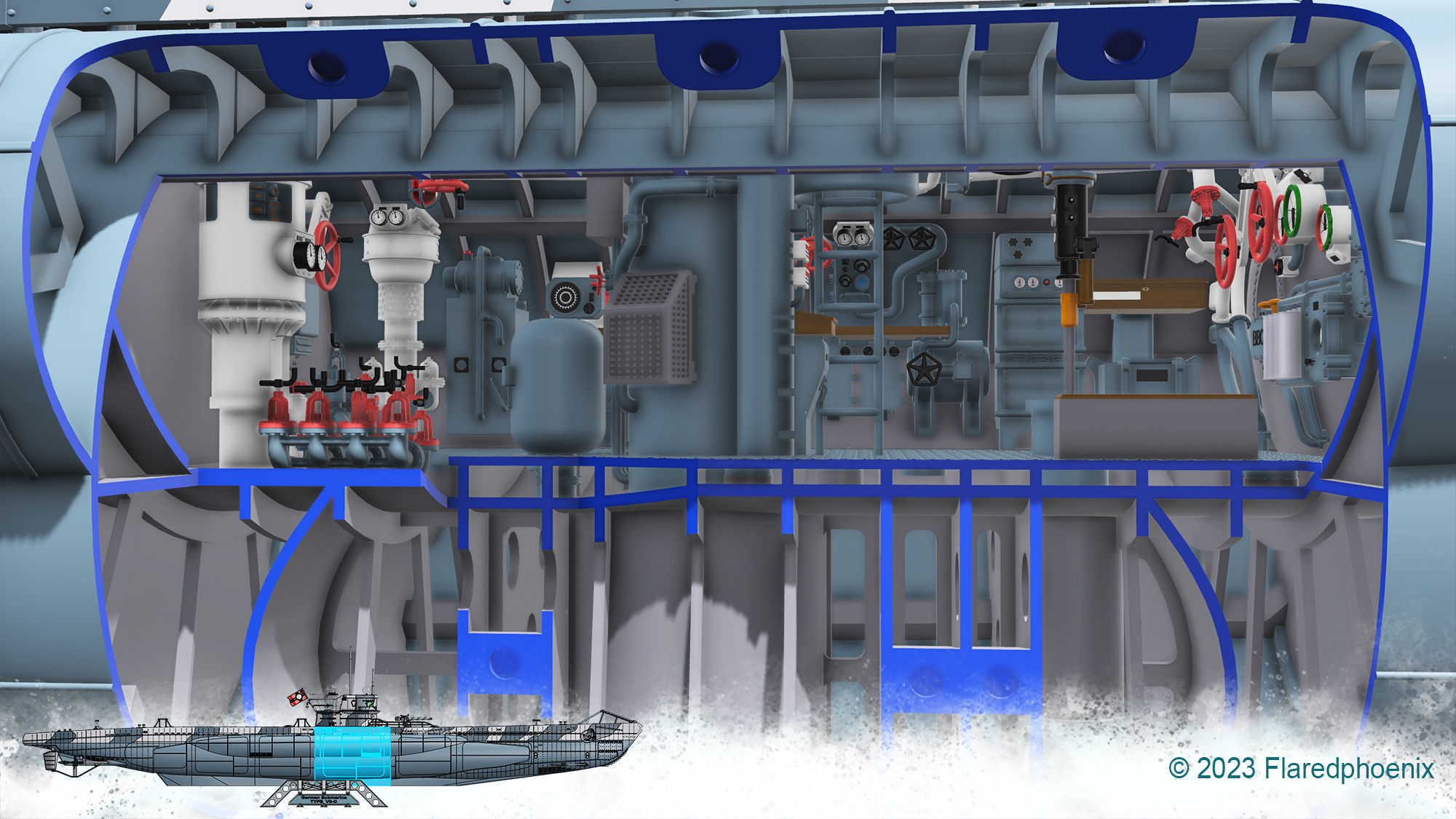 U-Boot Typ VII-C Interior 3D model 3D printable | CGTrader