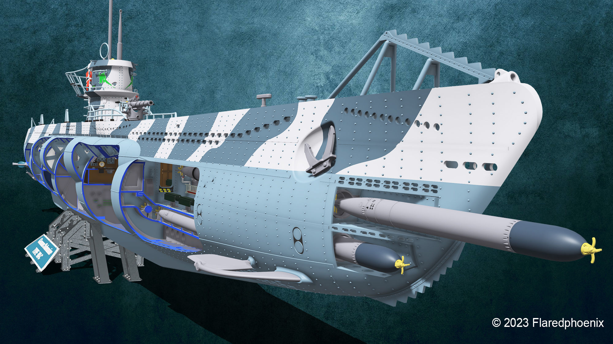 U-Boot Typ VII-C Interior 3D model 3D printable | CGTrader