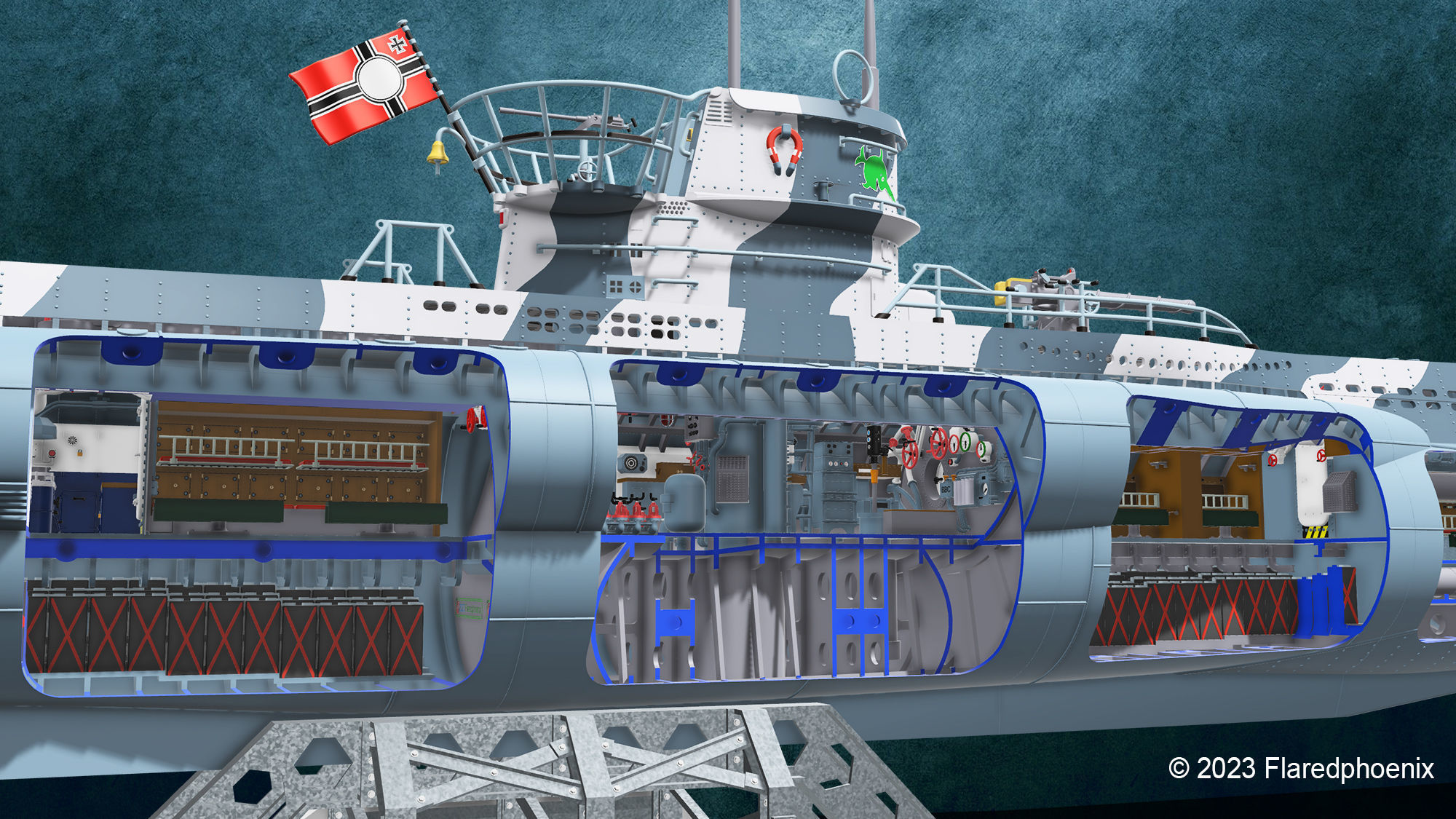 U-Boot Typ VII-C Interior 3D model 3D printable | CGTrader