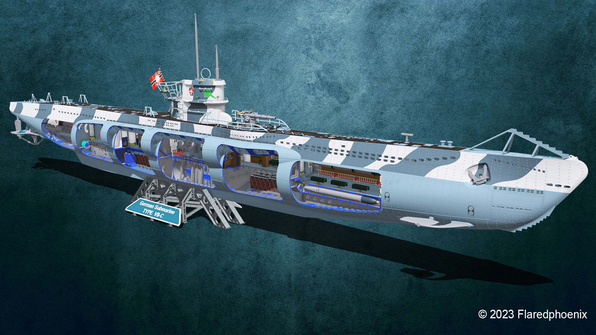 U-Boot Typ VII-C Interior 3D model 3D printable | CGTrader