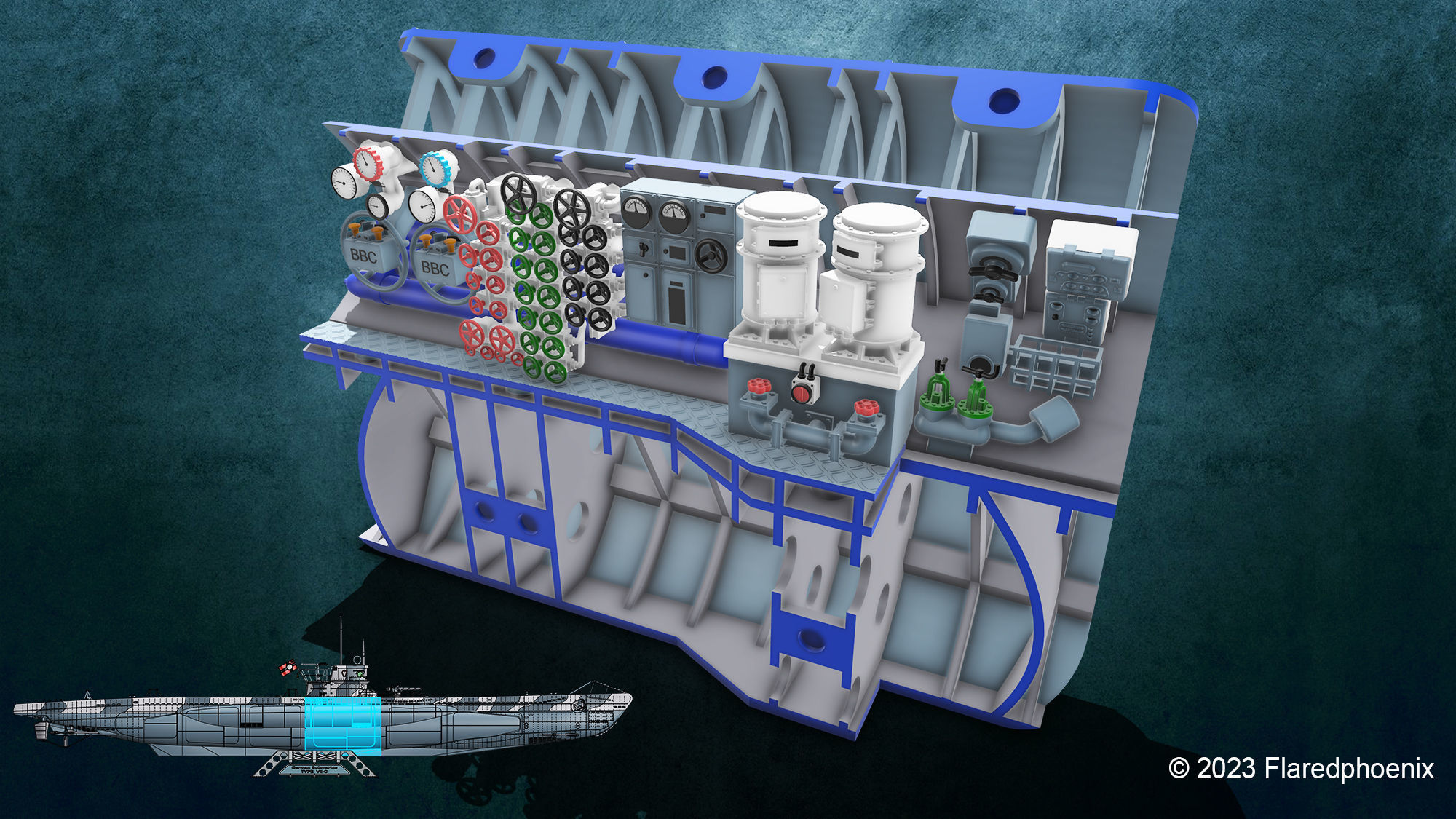 U-Boot Typ VII-C Interior 3D model 3D printable | CGTrader