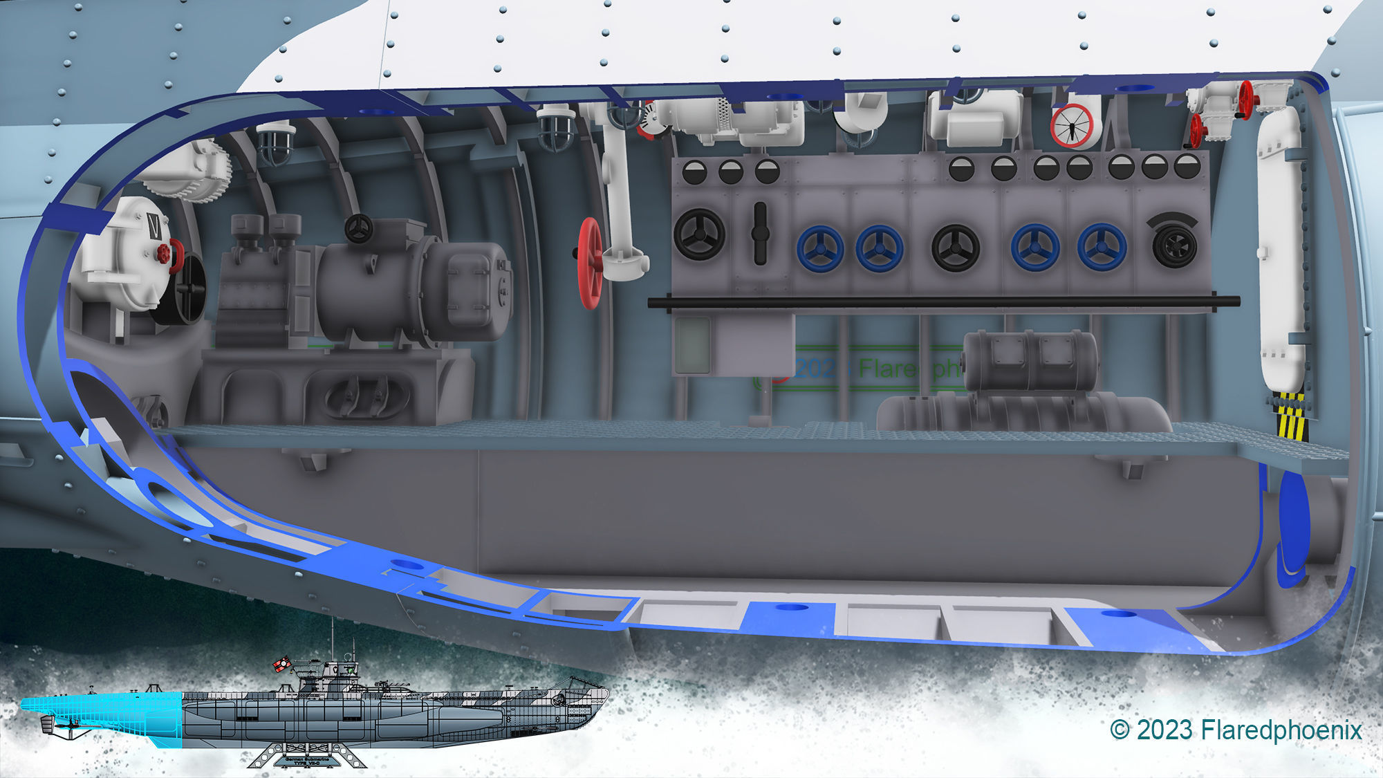 U-Boot Typ VII-C Interior 3D model 3D printable | CGTrader