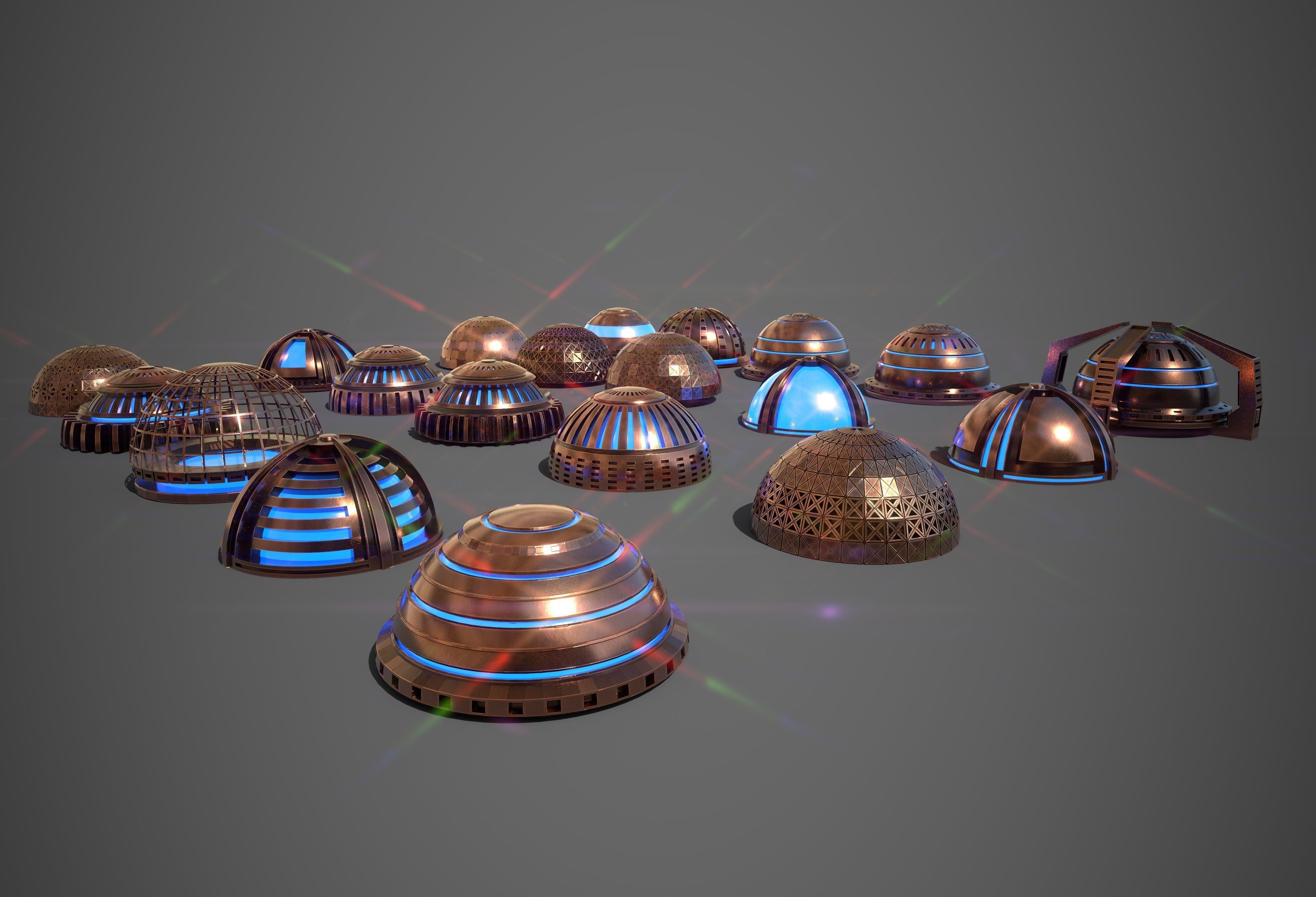 3D model Sci-Fi Dome Collection VR / AR / low-poly | CGTrader