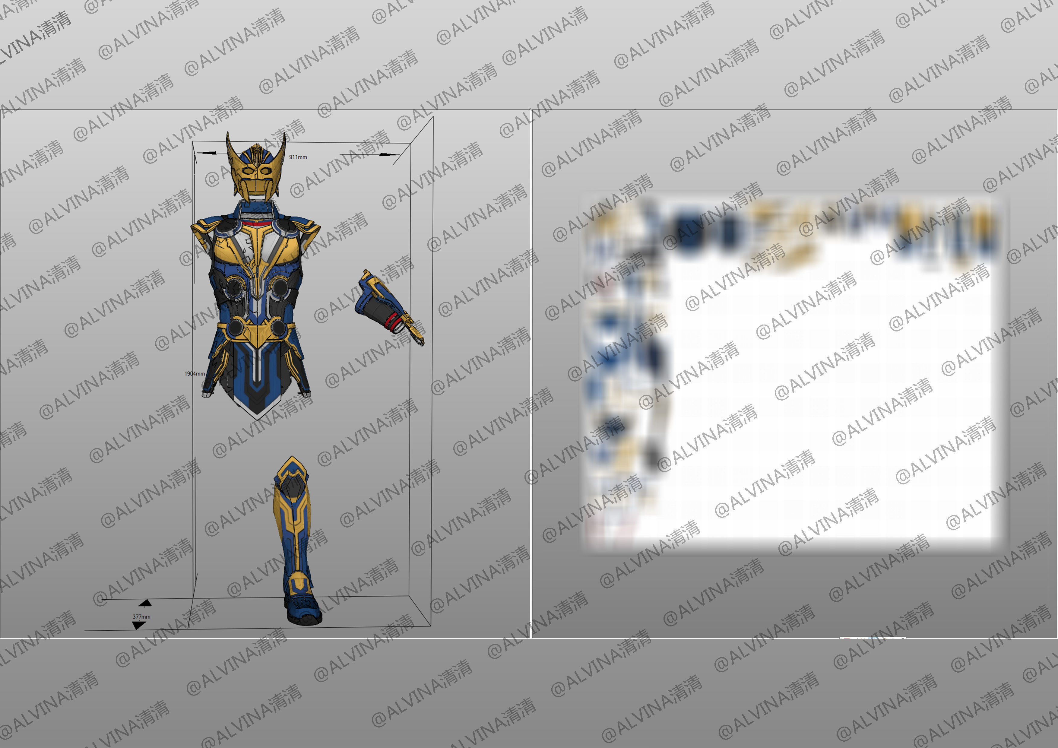 3D model Thor 2022 Armor - DIY Cosplay Pepakura Foam Template VR / AR ...