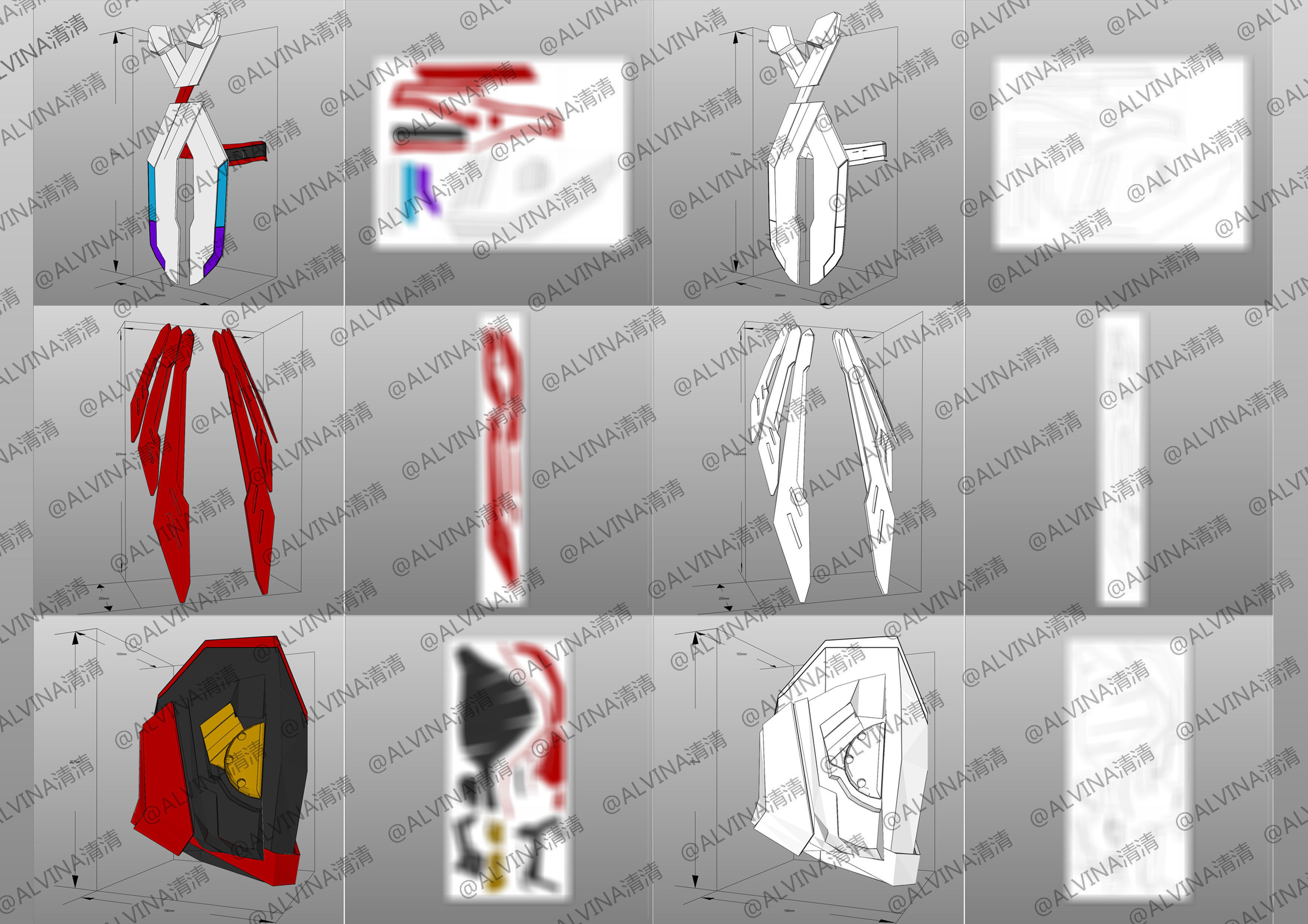 3D model KR Geats Laser Boost Form Armor - DIY Cosplay Pepakura Foam VR ...