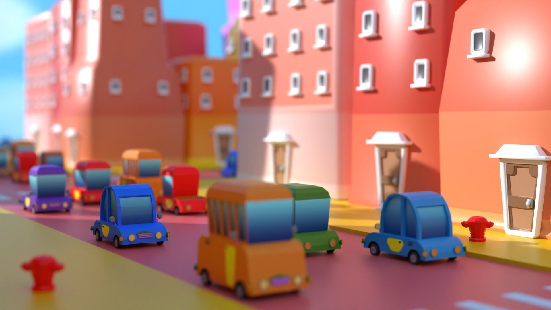 3D model Simple City Cartoon 2 VR / AR / low-poly | CGTrader