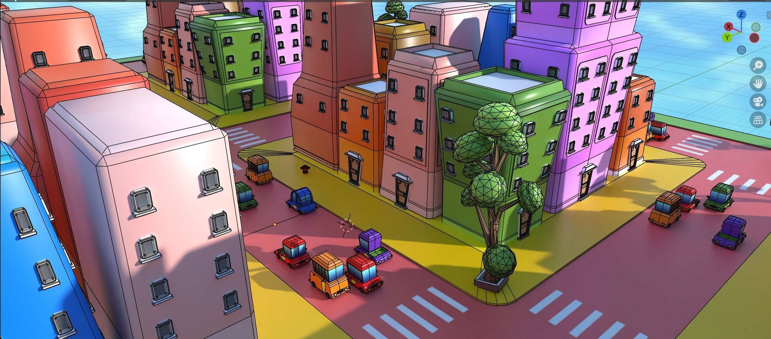 3D model Simple City Cartoon 2 VR / AR / low-poly | CGTrader