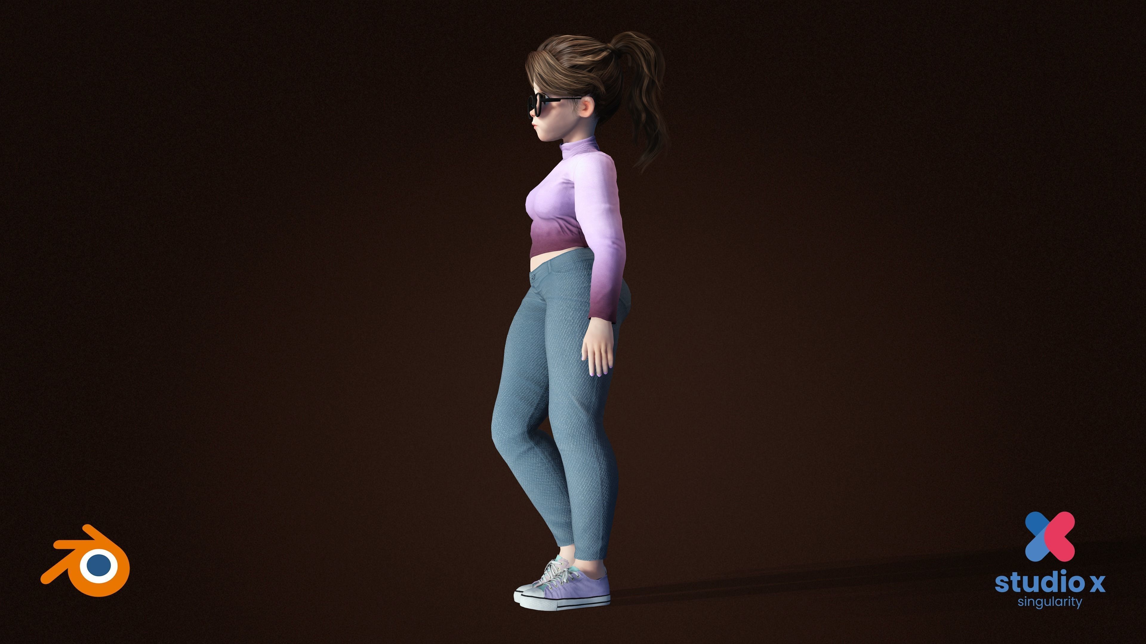3D model Stylized Female 3D Character VR / AR / low-poly | CGTrader