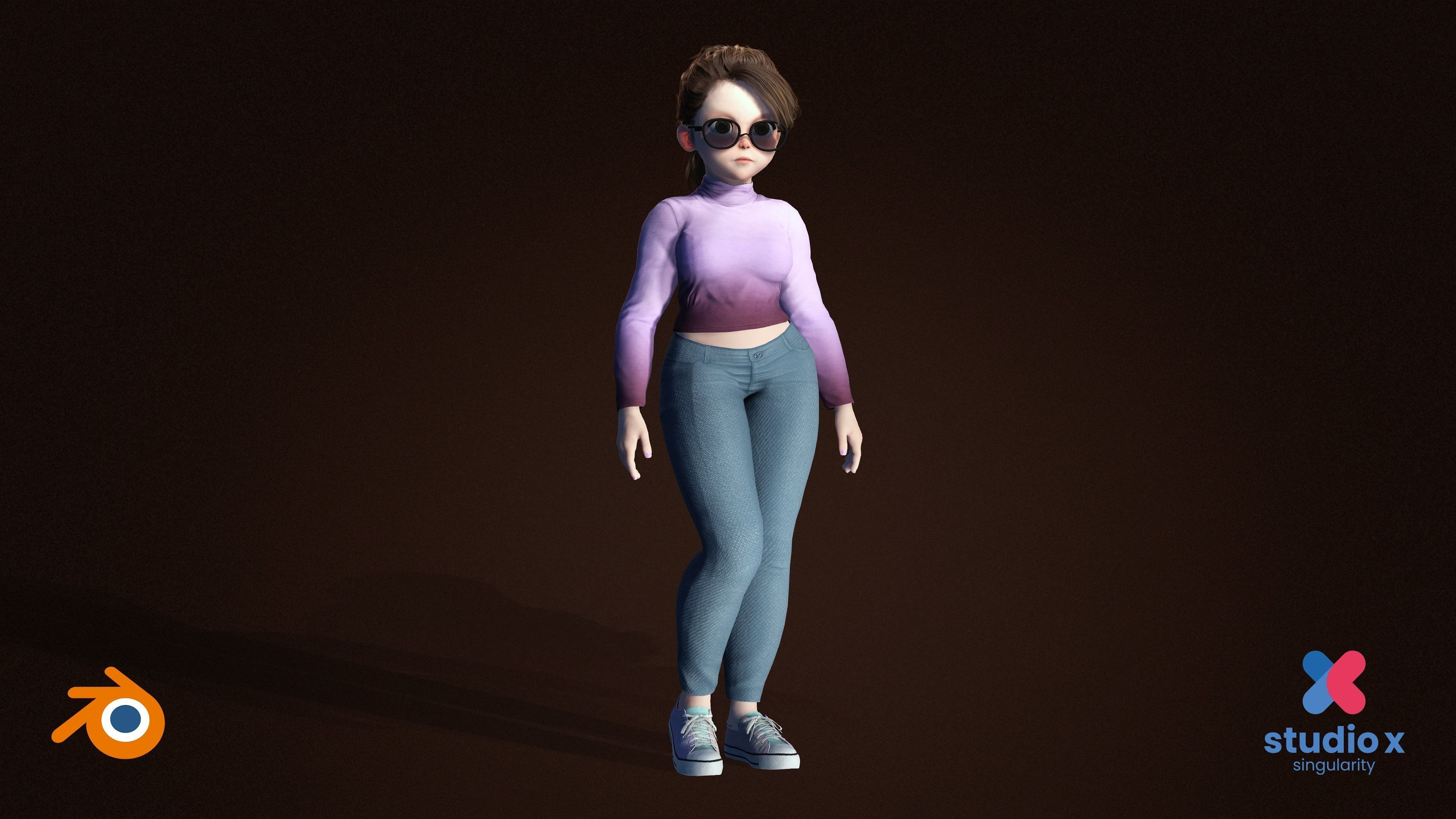 3D model Stylized Female 3D Character VR / AR / low-poly | CGTrader