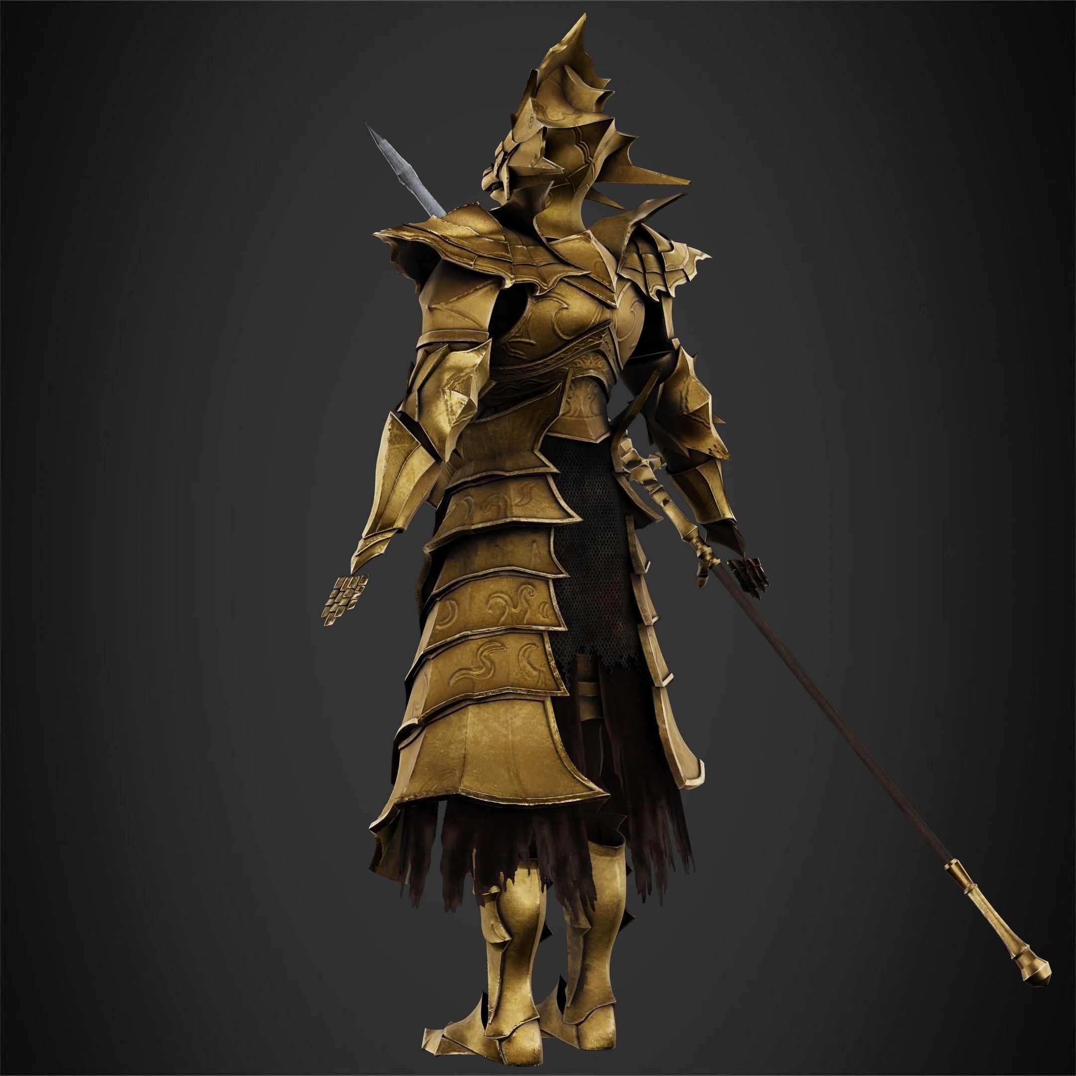 Ornstein Dragon Slayer Full Armor and Spear for Cosplay 3D Model ...