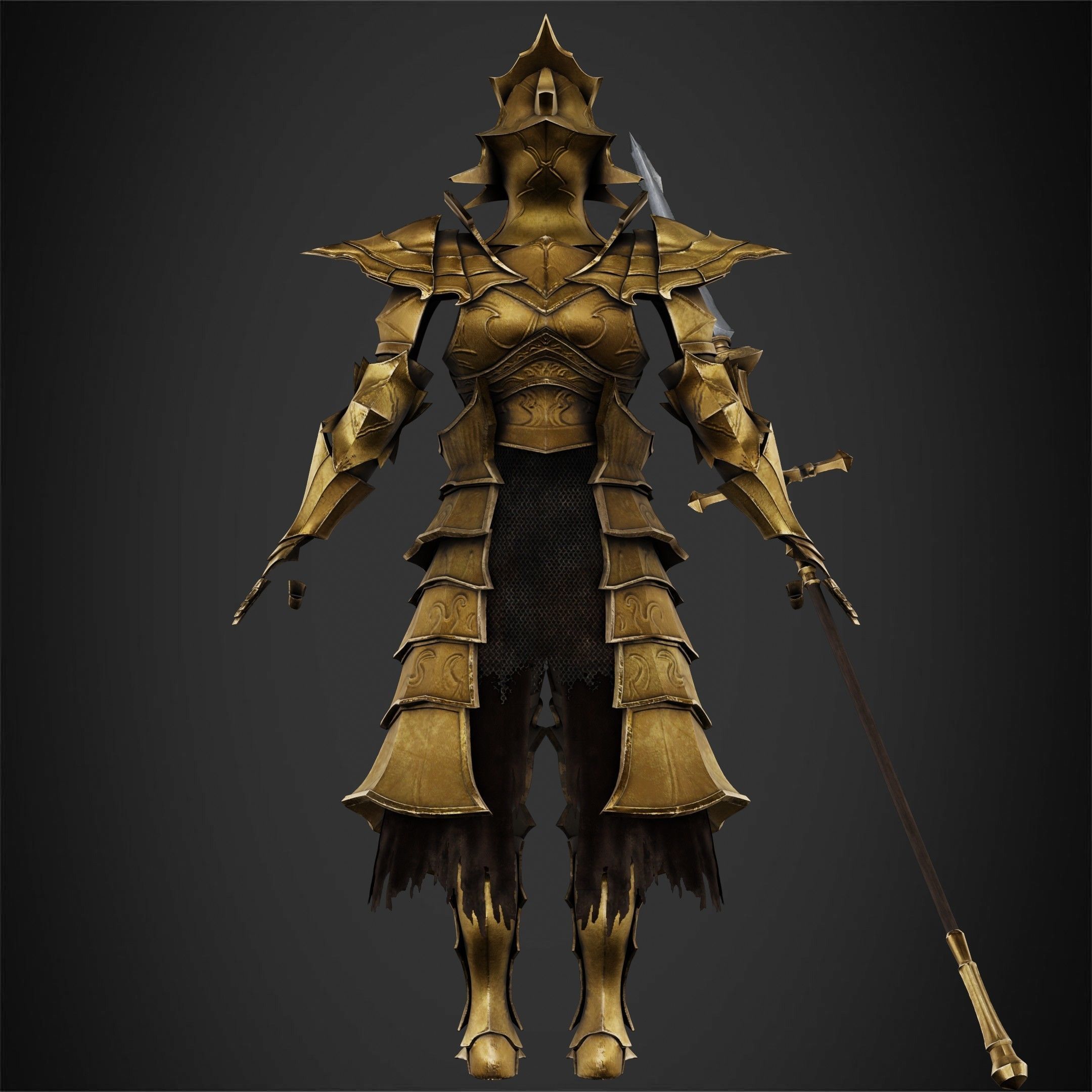 Ornstein Dragon Slayer Full Armor and Spear for Cosplay 3D Model ...