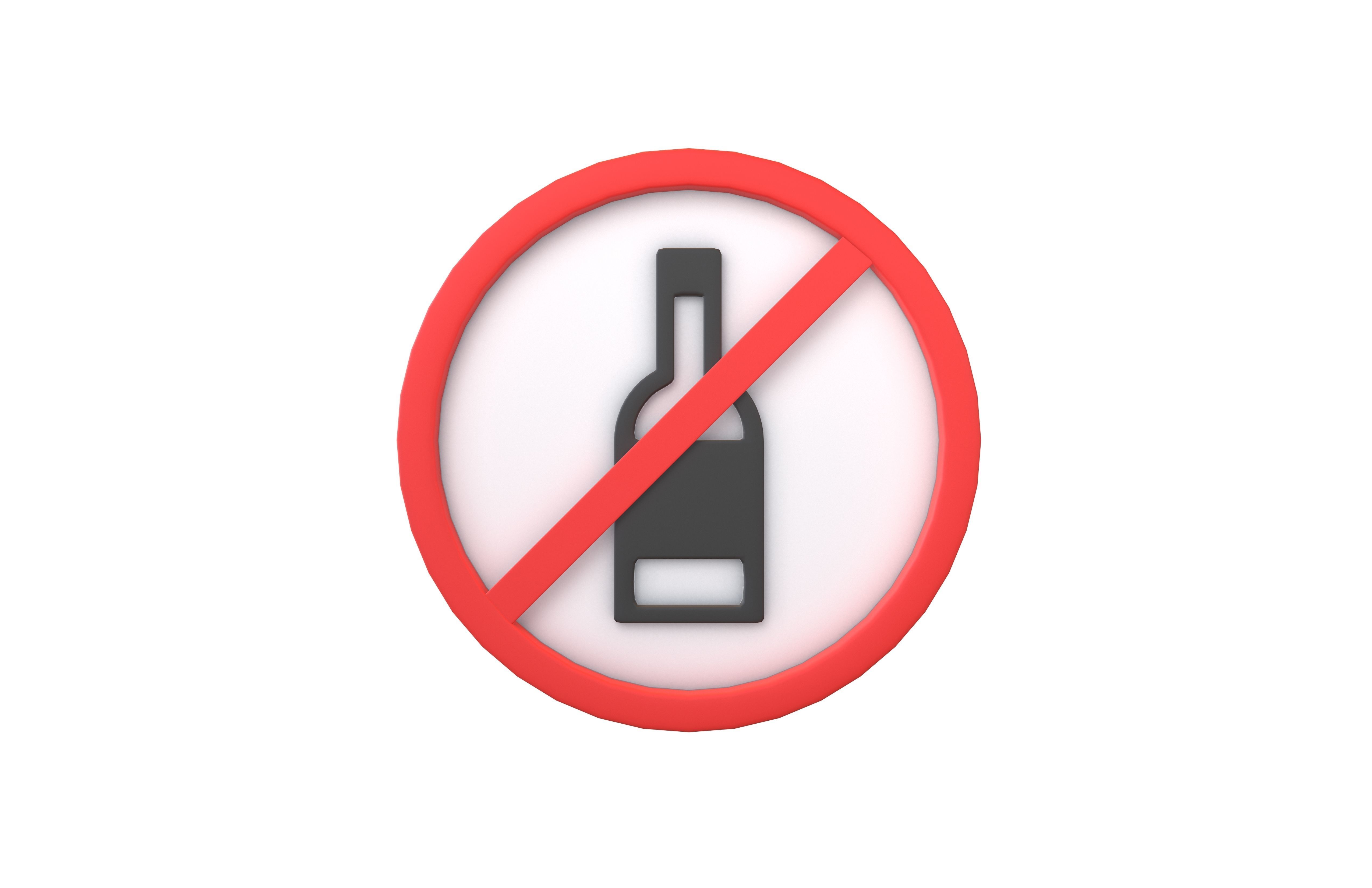 3D model Prohibited Alcohol Symbol V1 001 VR / AR / low-poly | CGTrader