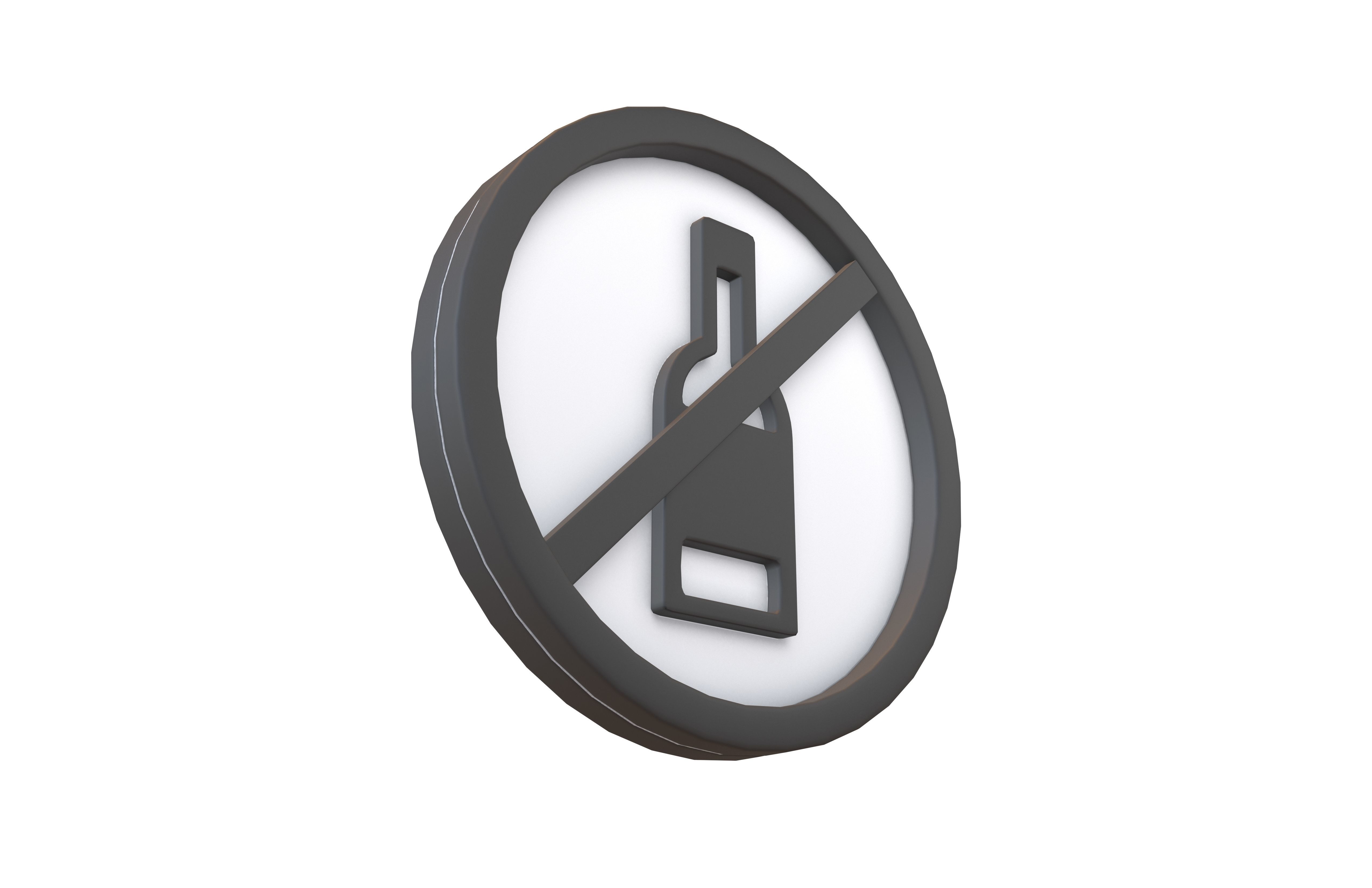 3D model Prohibited Alcohol Symbol V1 005 VR / AR / low-poly | CGTrader