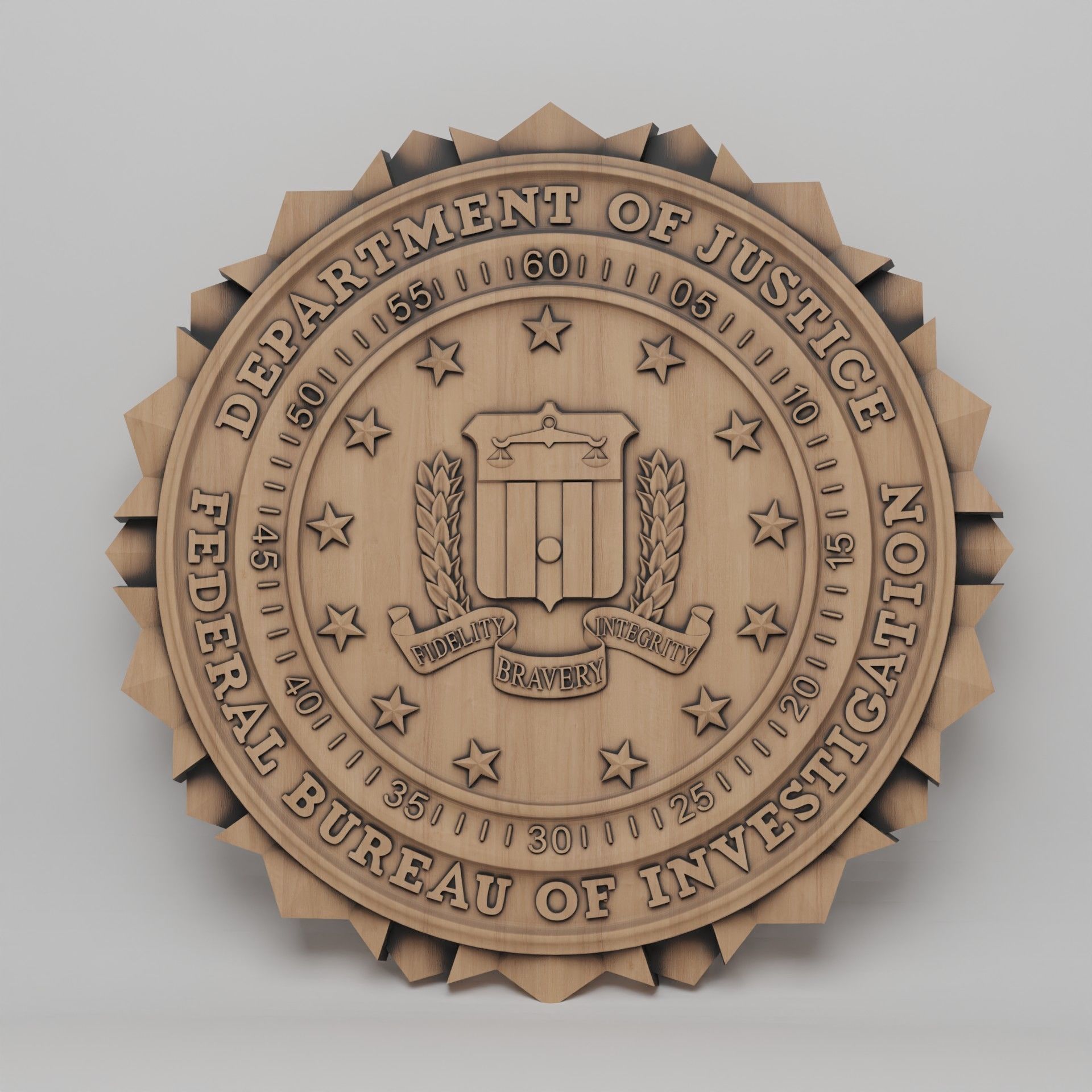 FBI seal Wall clock 3D model 3D printable | CGTrader